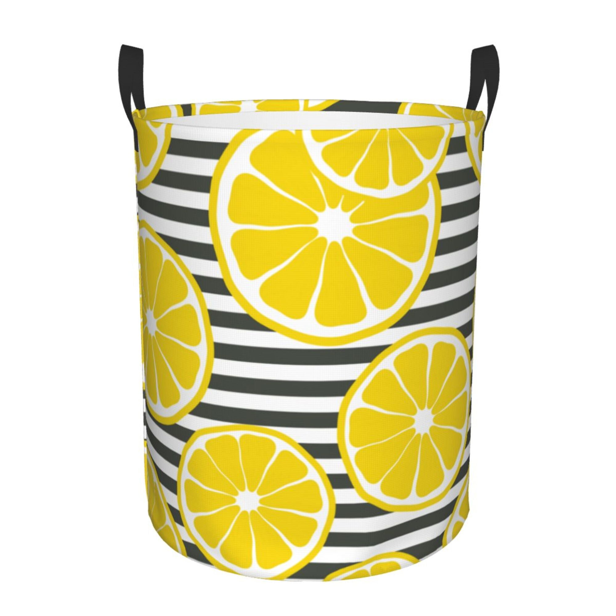 Lemon Circular Laundry Basket (With Handle) Waterproof Oxford Cloth ...