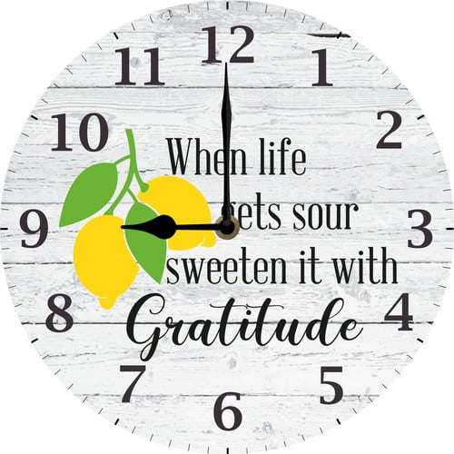 Lemon Clock Kitchen Wall Clocks Inspirational Quote When Life Gets Sour ...