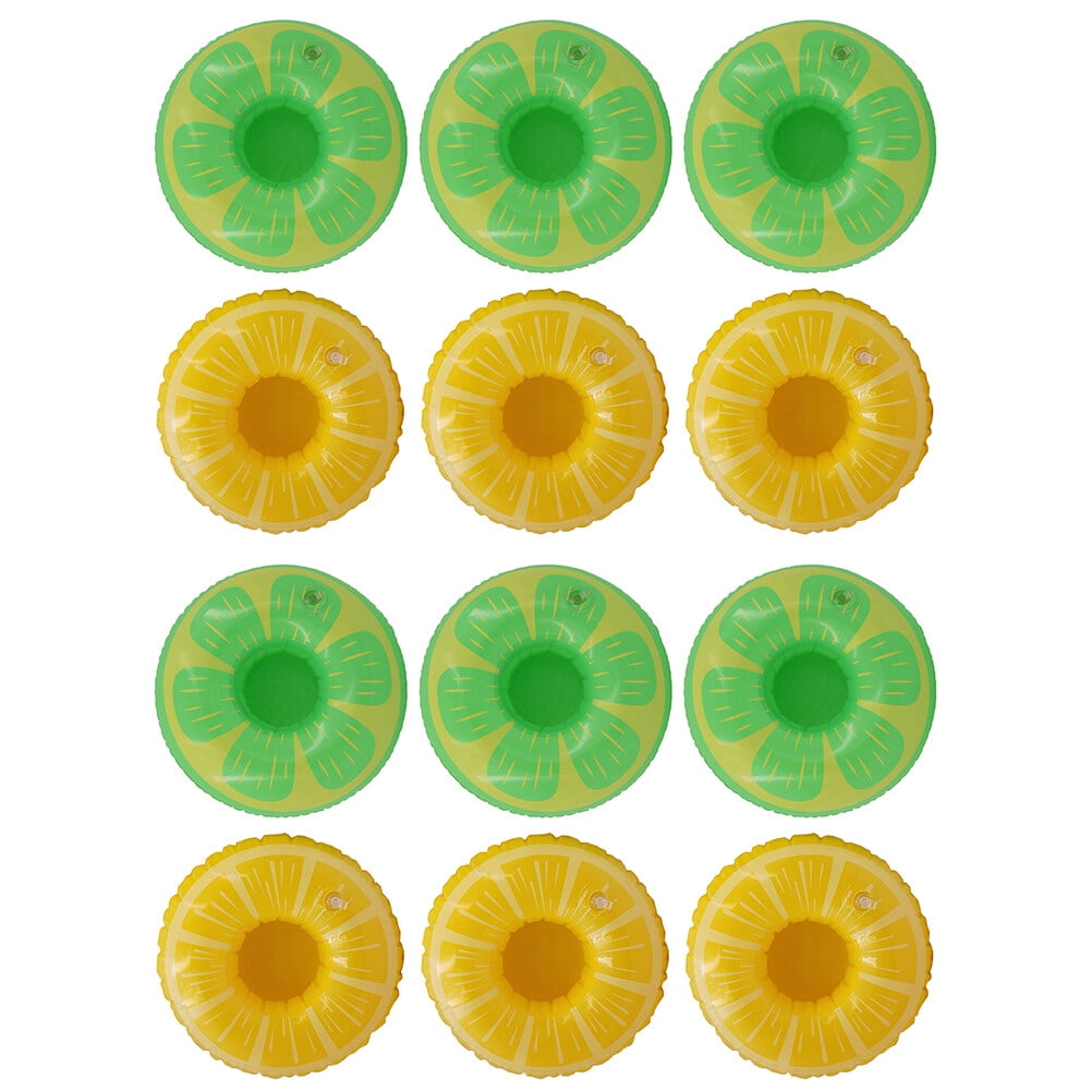 Lemon Cup Holder 12 Pcs Inflatable Floating Mats Water Coasters Decor ...