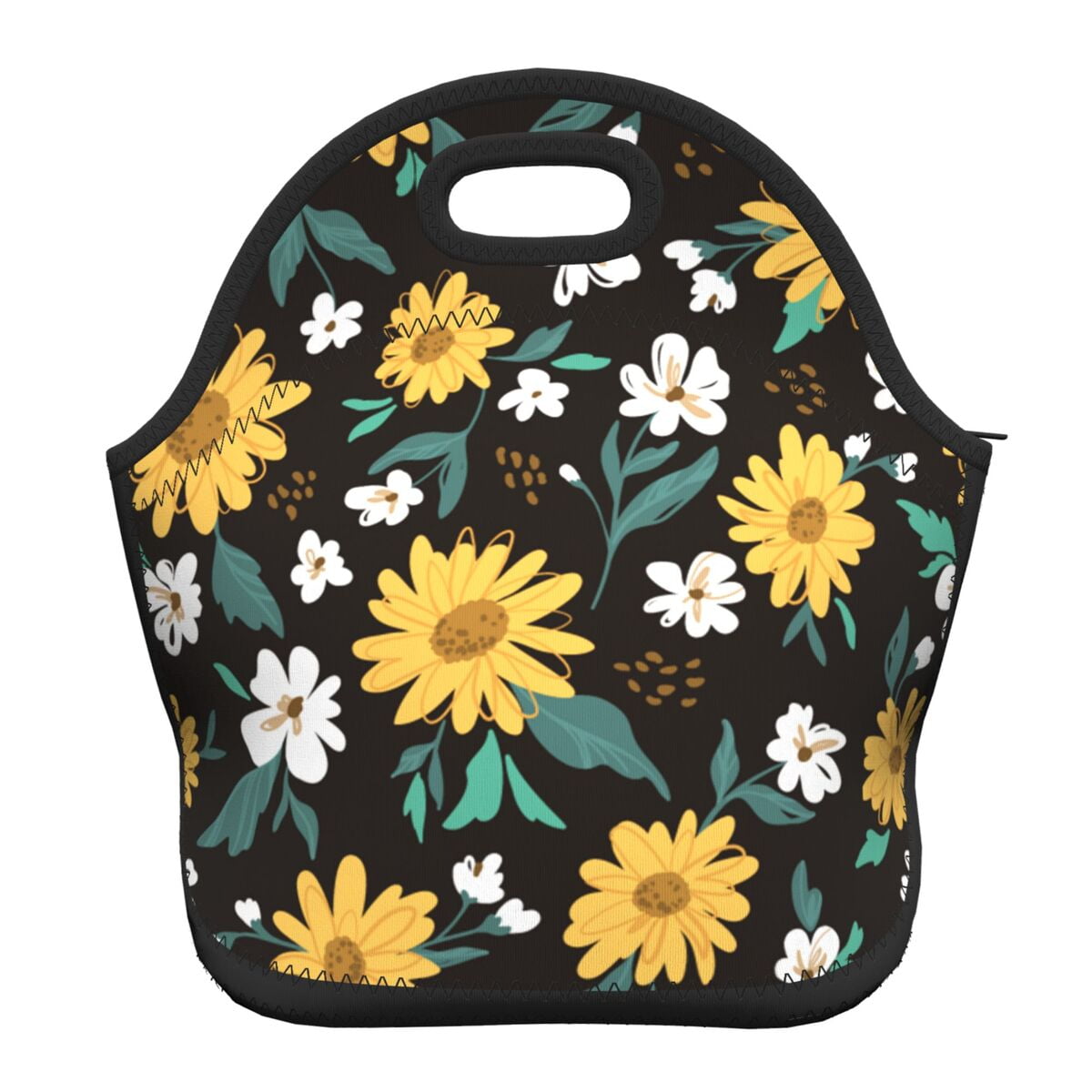 Lemon Daisy Dreams Resuable Neoprene Lunch Box Flowers Floral Pattern ...