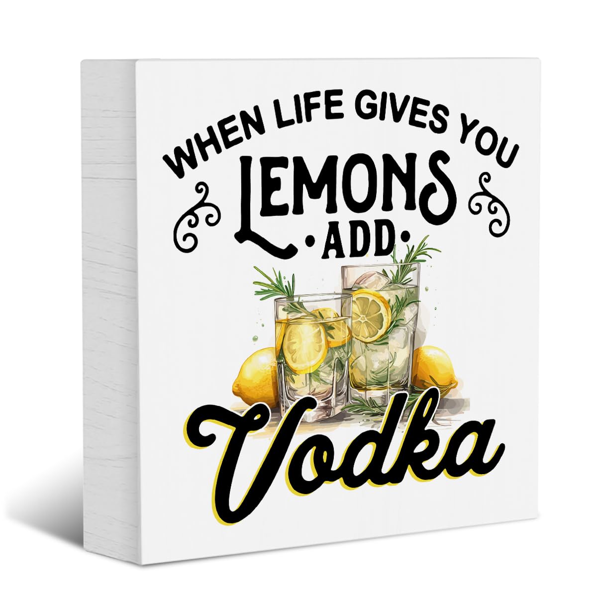 Lemon Decor Funny Lemon Wood Box ATT1Signs Lemon Country Lemon Kitchen ...