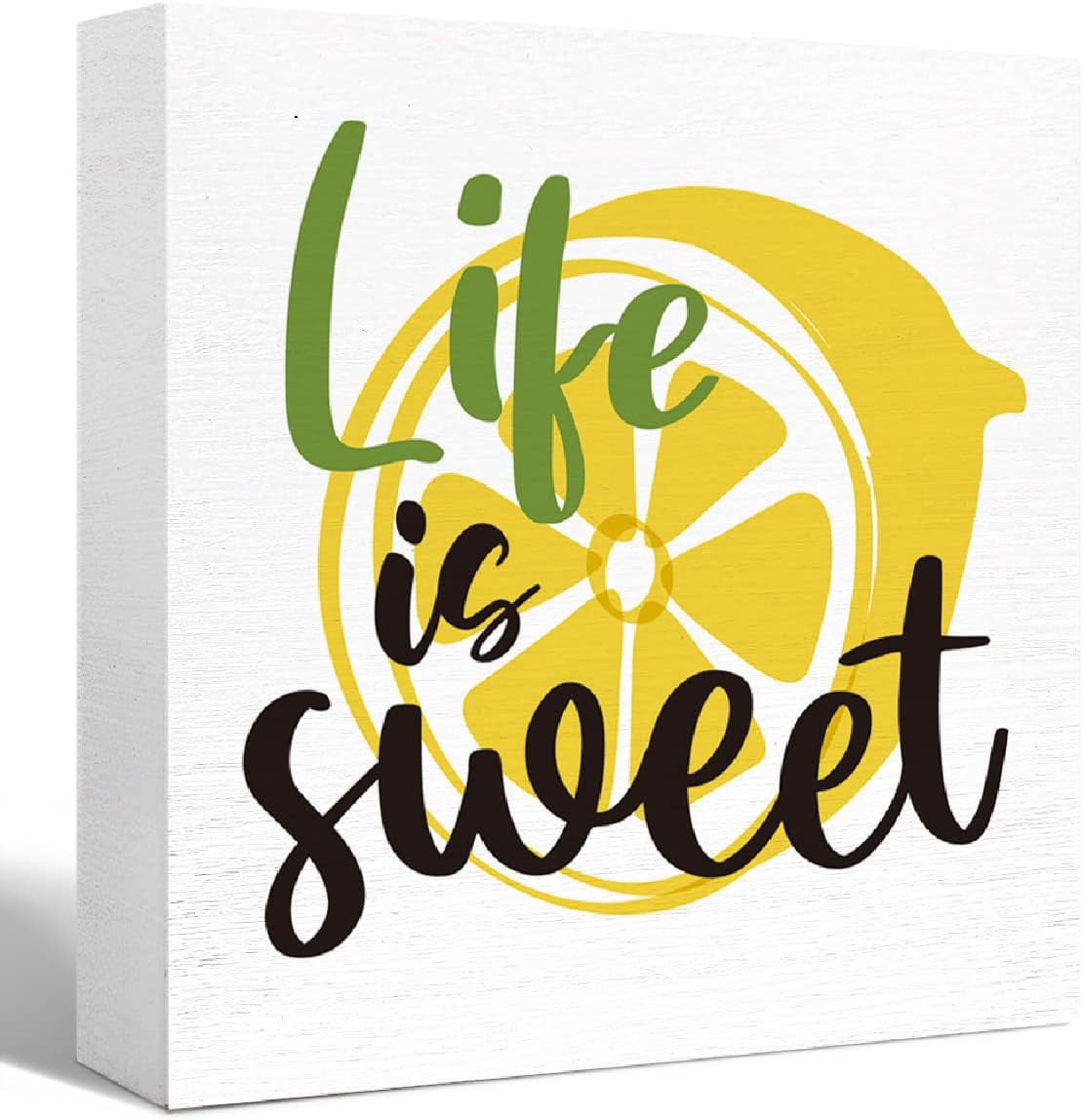 Lemon Decor Wood Box Sign Life is Sweet Lemon Wooden Block Sign Desk ...