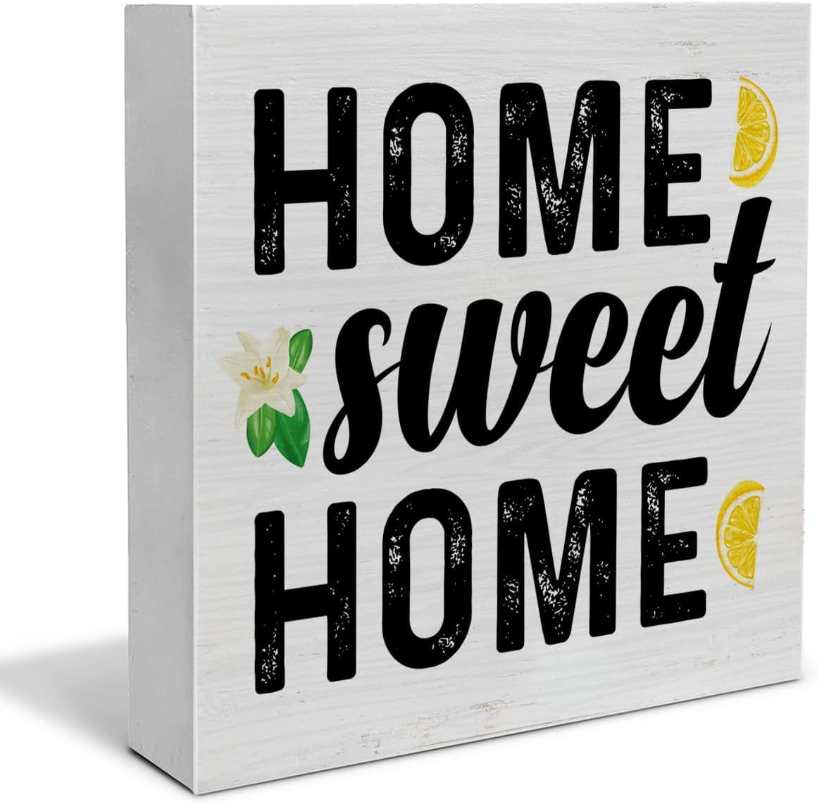 Lemon Decorative Wooden Box Sign Home Sweet Home Lemon Wood Block ...