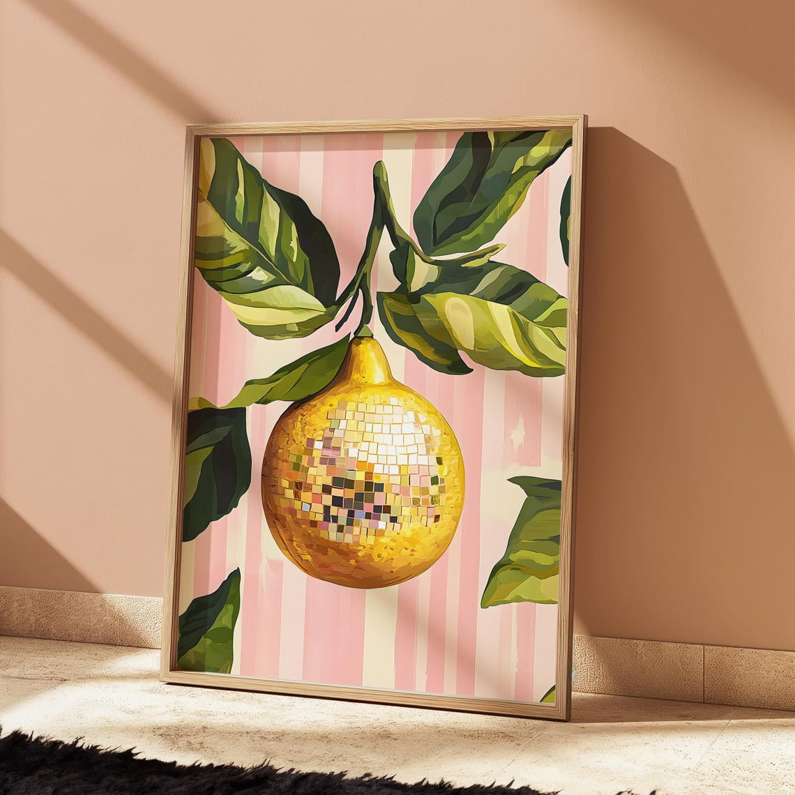 Lemon Disco Ball Poster Kitchen Wall Art, Funky Home Decor, 16x24 ...