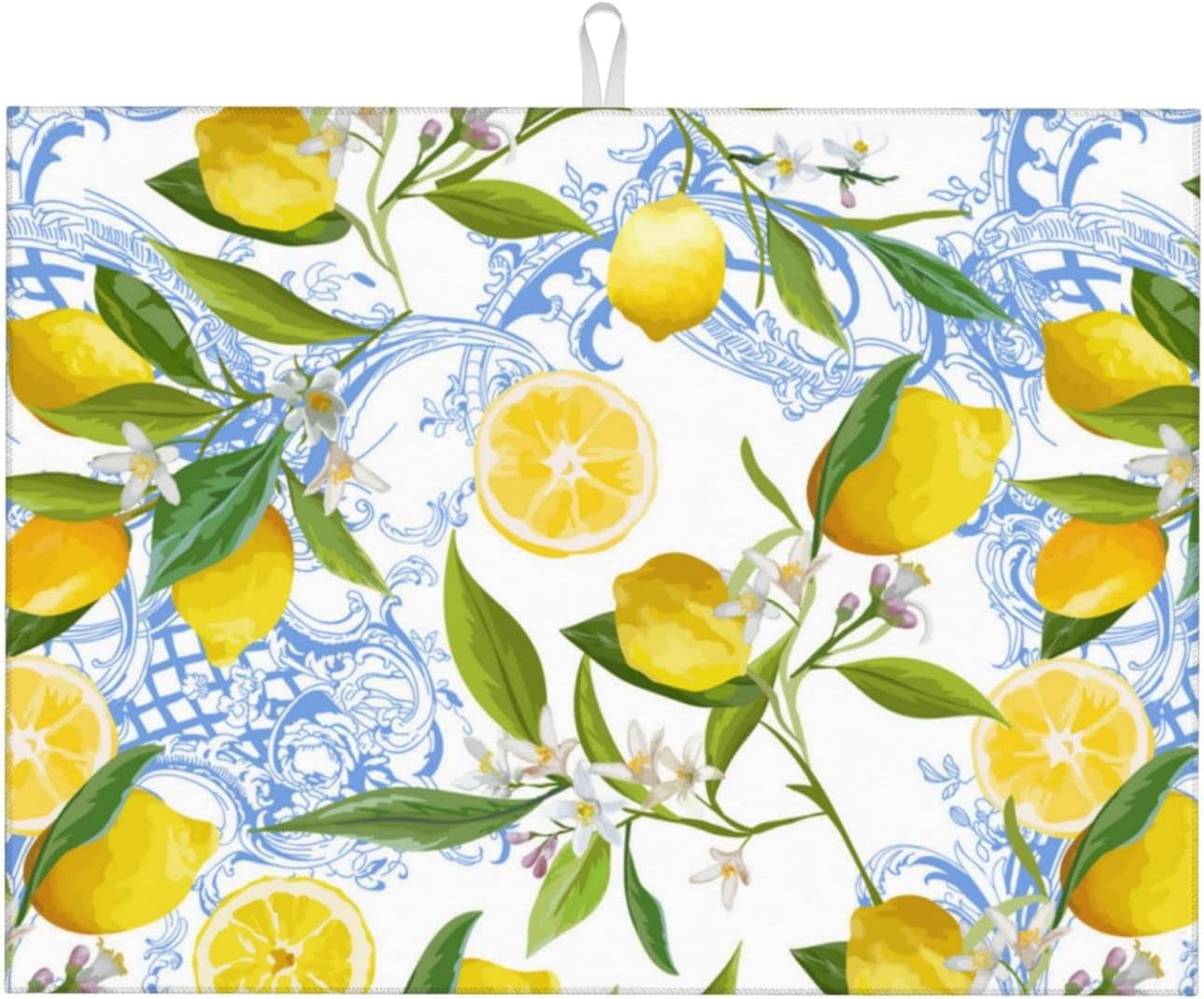 Lemon Dish Drying Mat 18" X 24" Reversible Dishes Pad Dish Drainer Rack ...