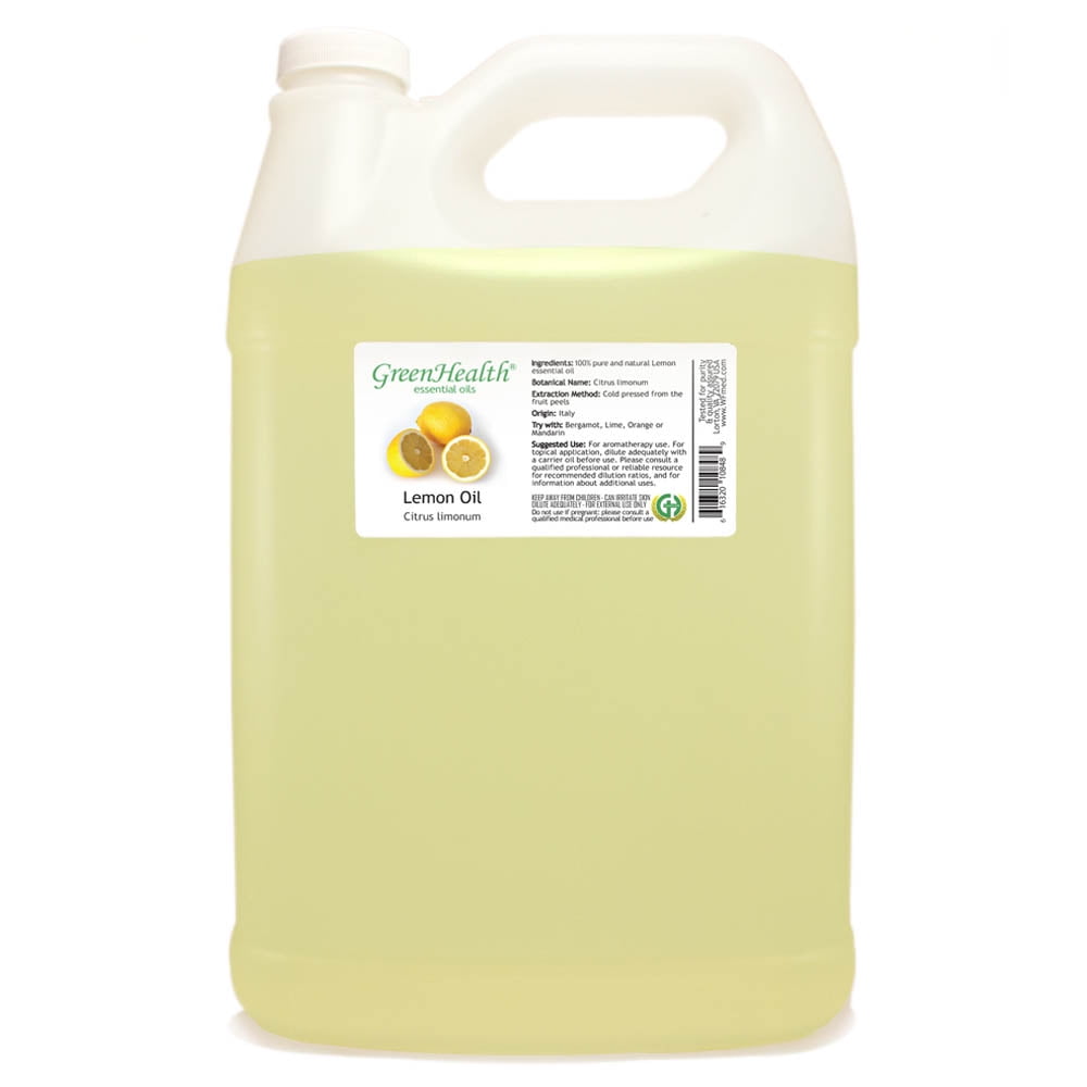 Lemon Essential Oil - 128 fl oz (1 Gallon) Plastic Bottle w/ Cap - 100% ...