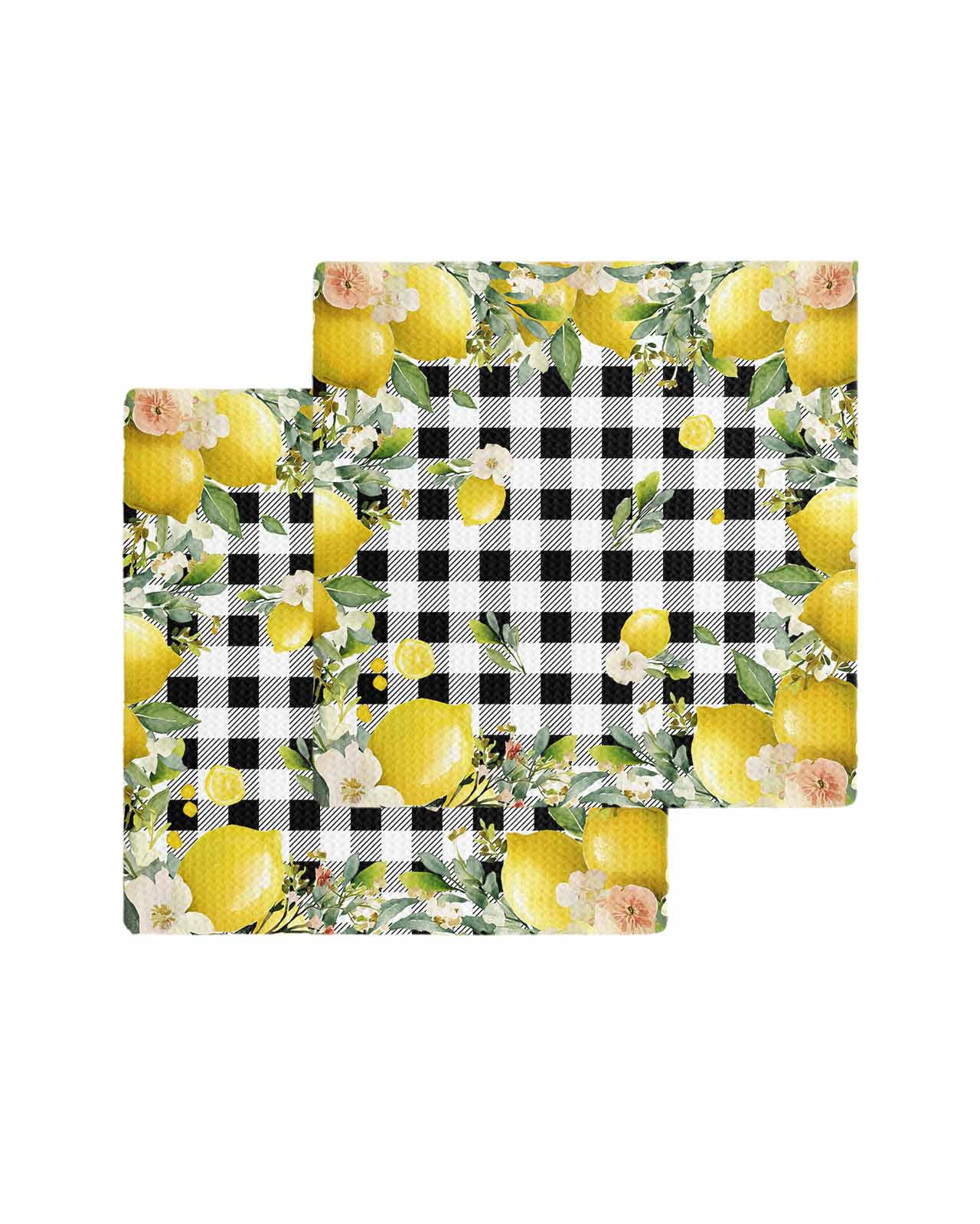 Lemon Farmhouse Kitchen Dish Towels for Drying Dishes Set of 2, Summer ...