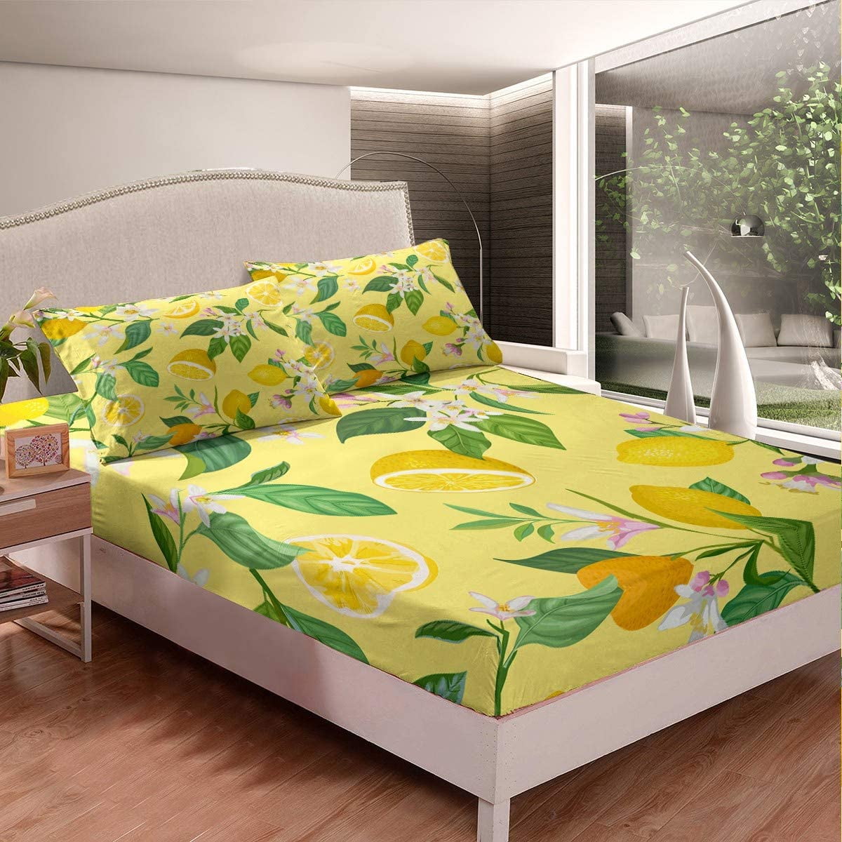Lemon Fitted Sheet Fresh Fruit Ocean Hawaii Vacation Summer Cool king ...