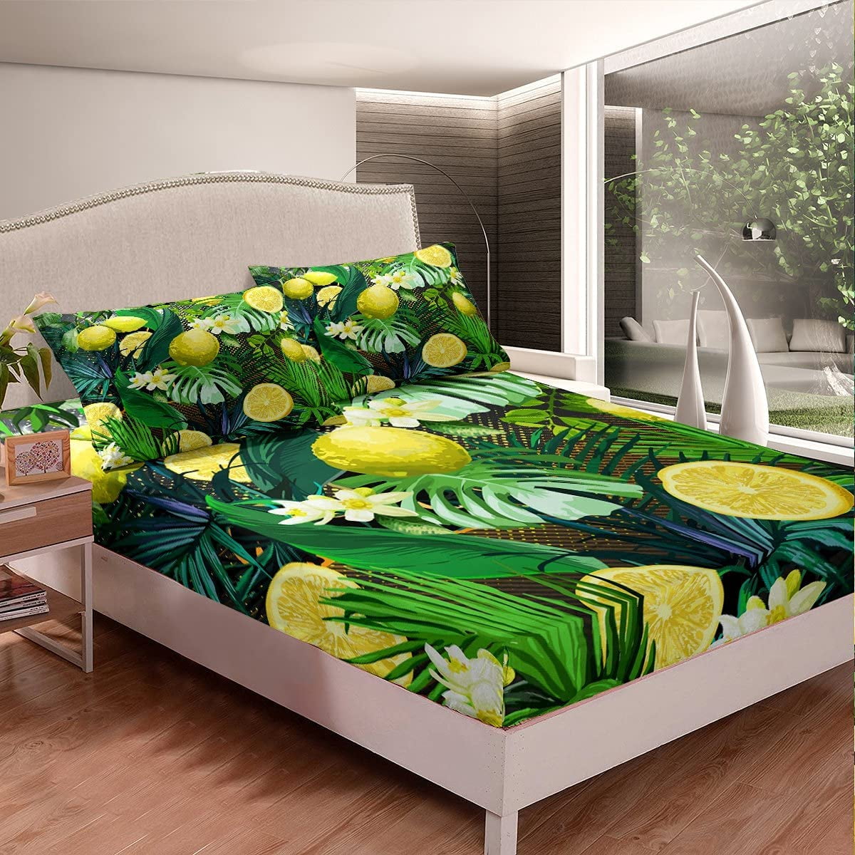 Lemon Fitted Sheet Fresh Fruit Ocean Hawaii Vacation Summer Cool king ...