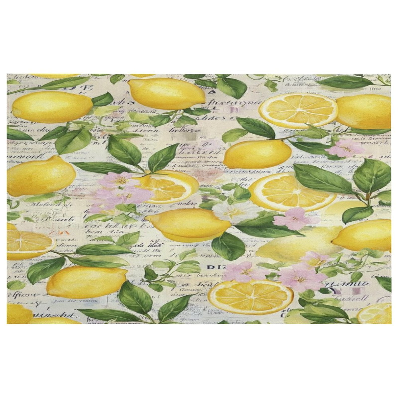Lemon Floral Script Adult Home Decor Bedroom Living Room Crystal Velvet ...