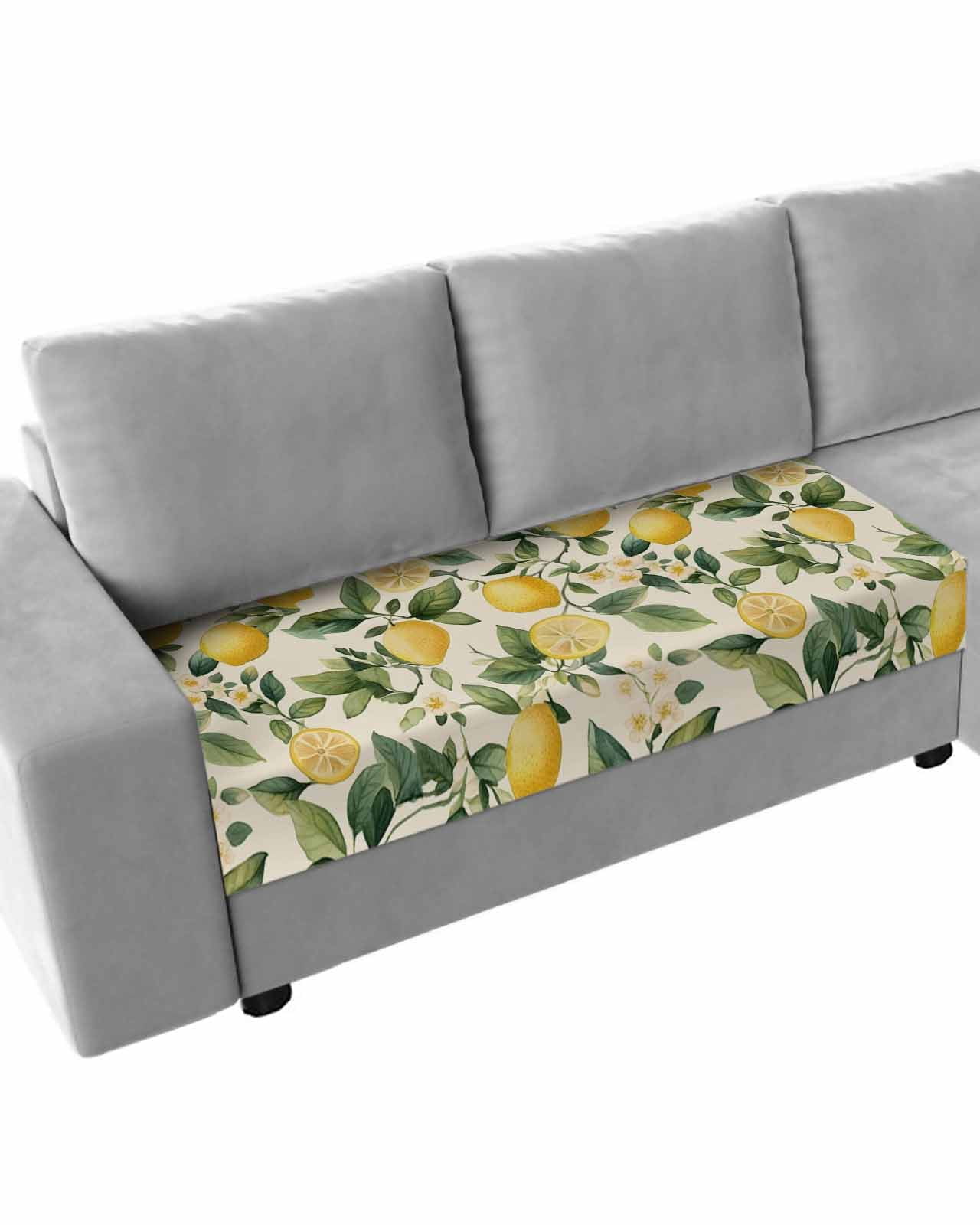 Lemon Flower Sofa Couch Cushion Covers Washable, Removable Stretchable ...