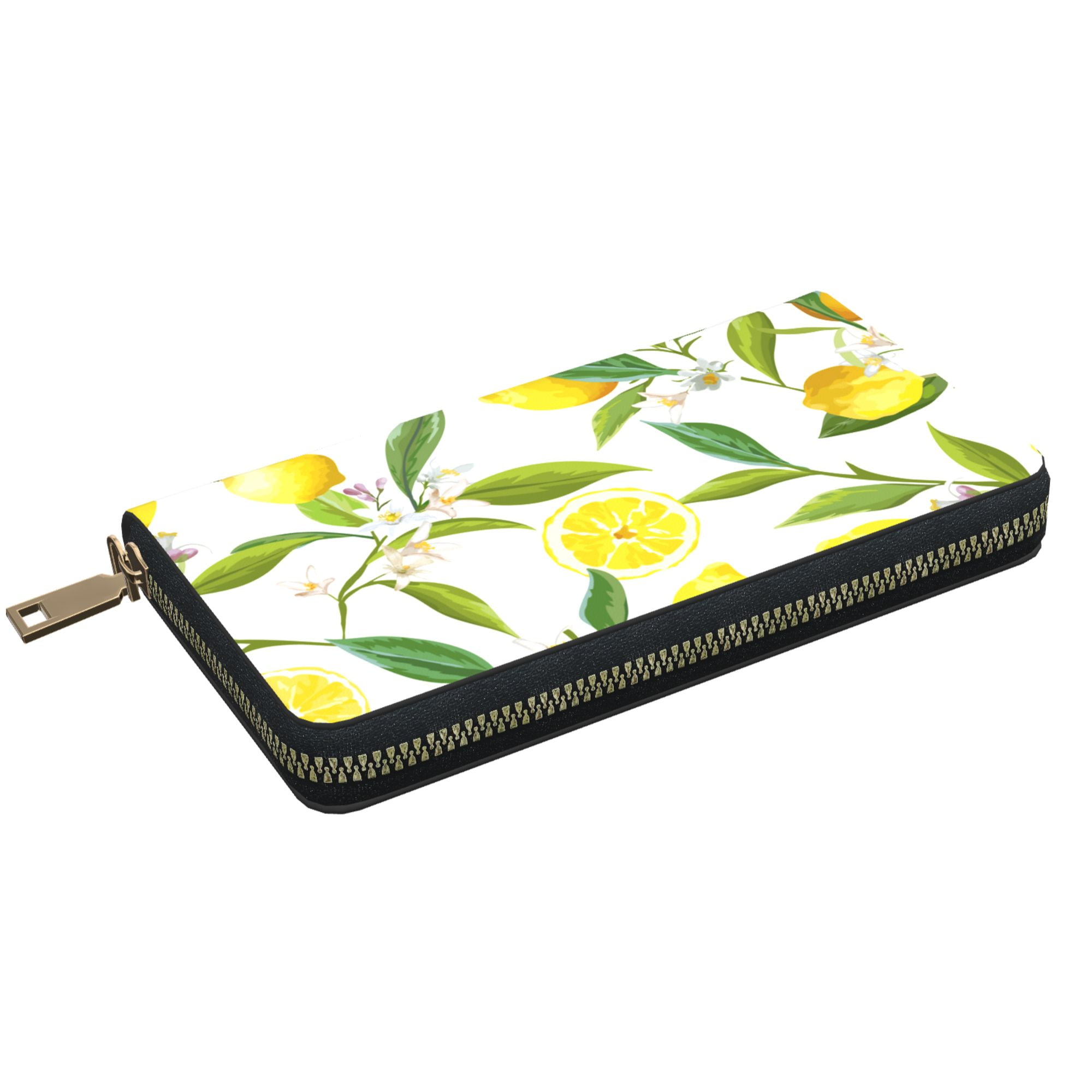 Lemon For Women Leather Zip Phone Clutch Pu Clutch Long Purse Cartoon ...