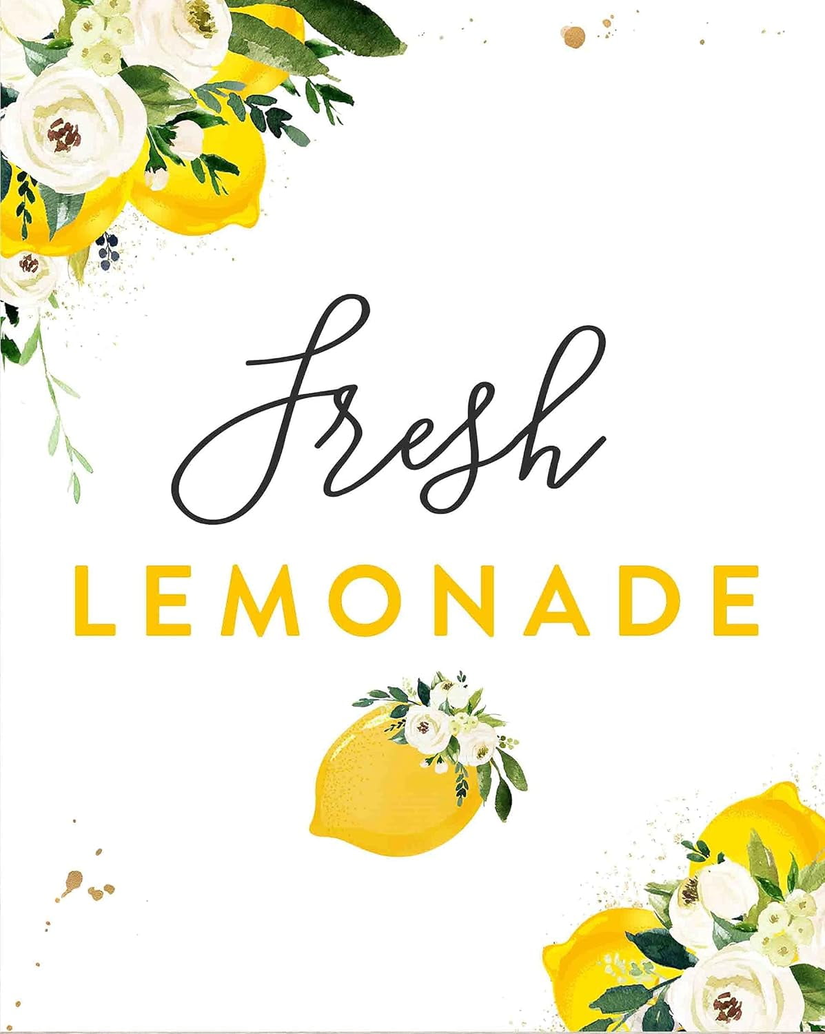 Lemon Fresh Lemonade Table Sign Lemon Baby Shower Table Decorations ...