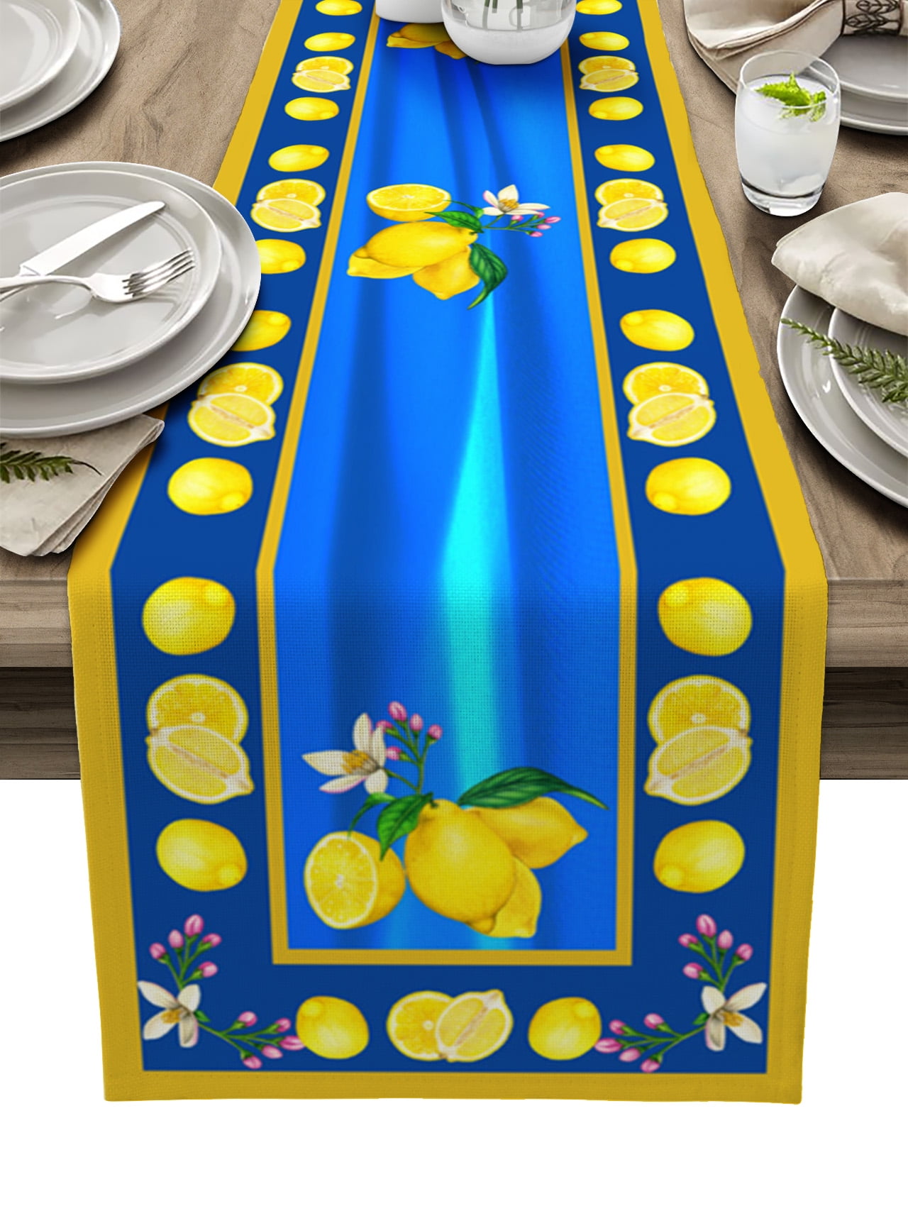 Lemon Fruit Leaves Table Runner Modern Party Dining Table Runner ...