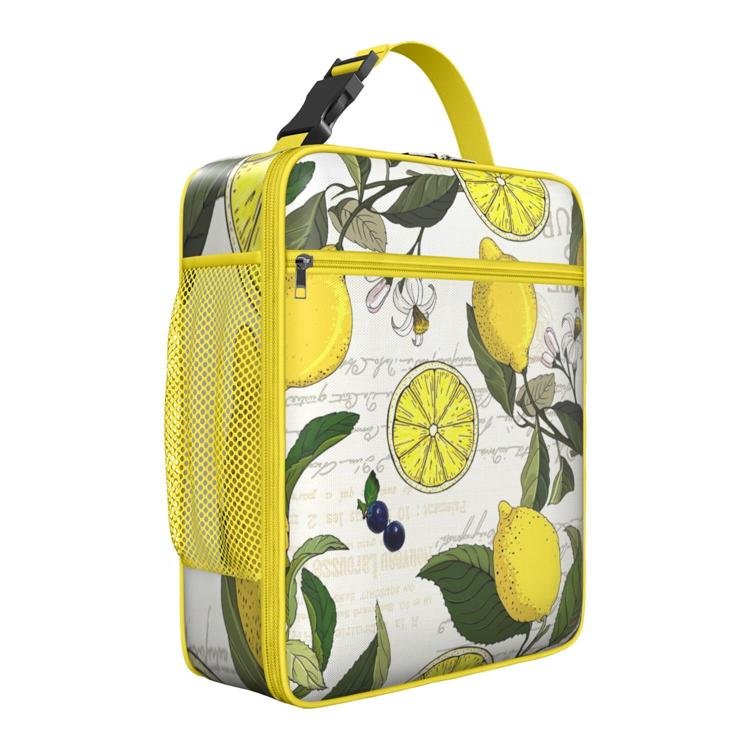 Lemon Fruit Lunch Bag – Yellow I Love Lemons Floral Summer Fresh ...