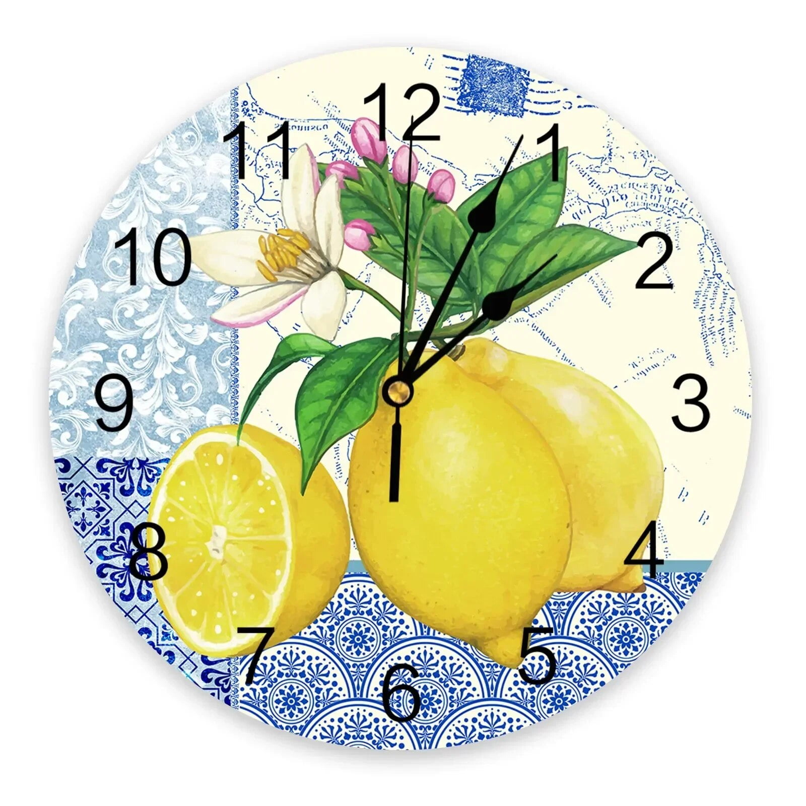 Lemon Fruit Silent Wall Clock Kitchen Living Room Bathroom Bedroom ...
