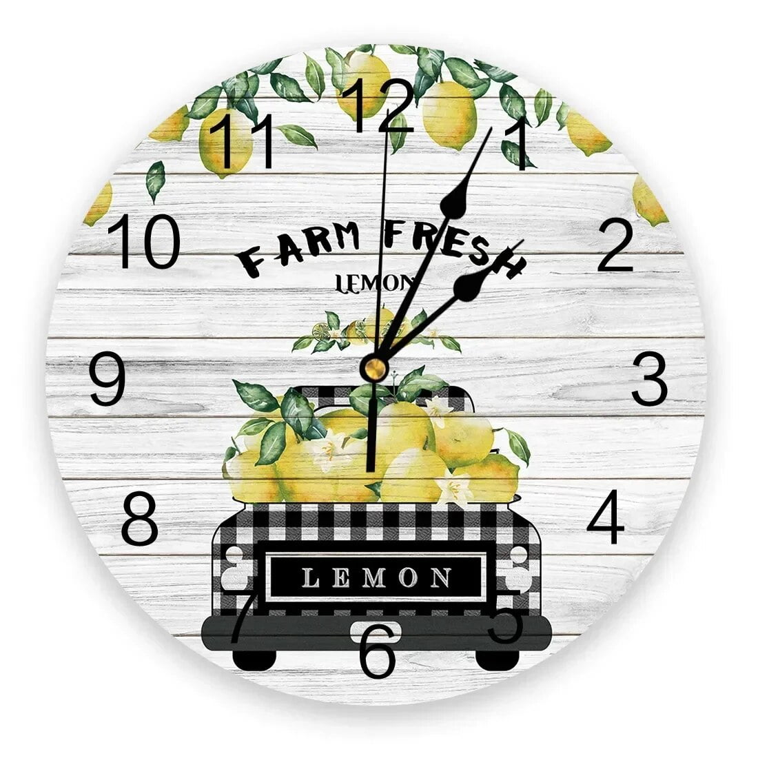 Lemon Fruit Silent Wall Clock Kitchen Living Room Bathroom Bedroom ...