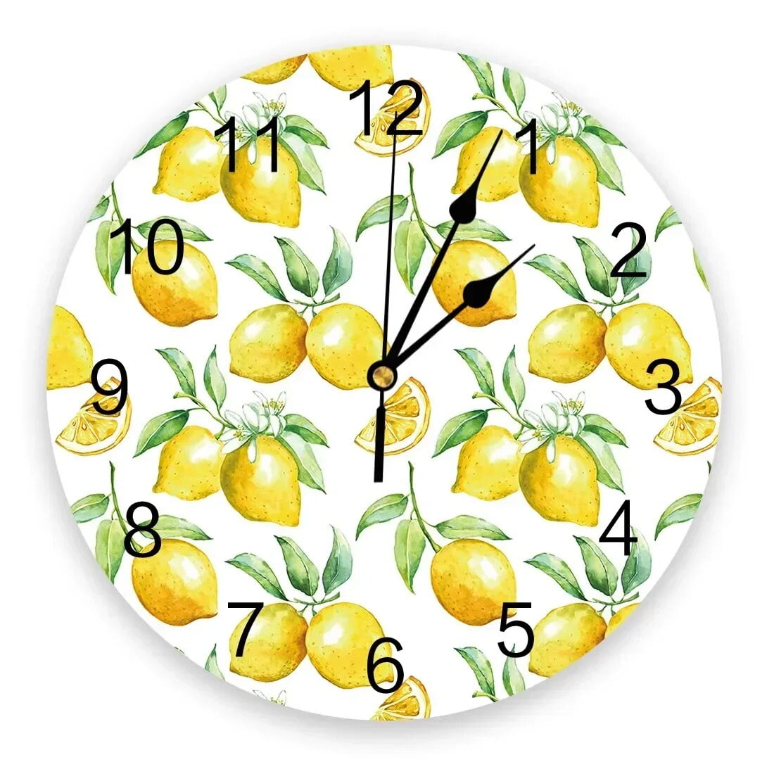 Lemon Fruit Silent Wall Clock Kitchen Living Room Bathroom Bedroom ...