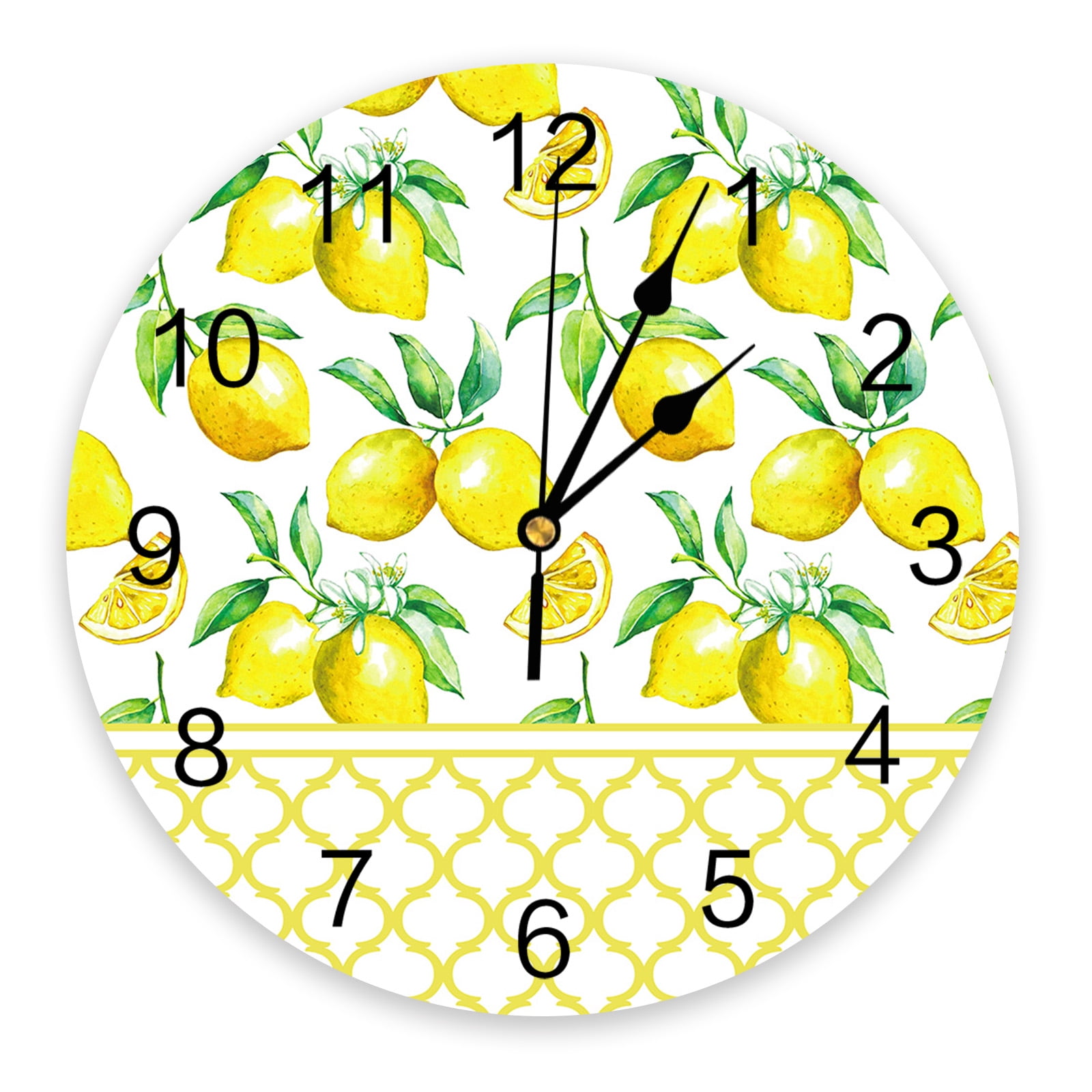 Lemon Fruit Silent Wall Clock Kitchen Living Room Bathroom Bedroom ...