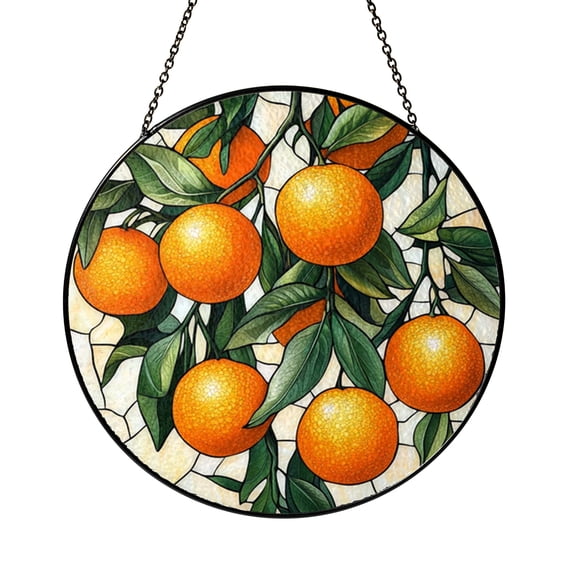 Lemon Fruit Stained Glass Window Hanging, Citrus Decorative Suncatcher ...