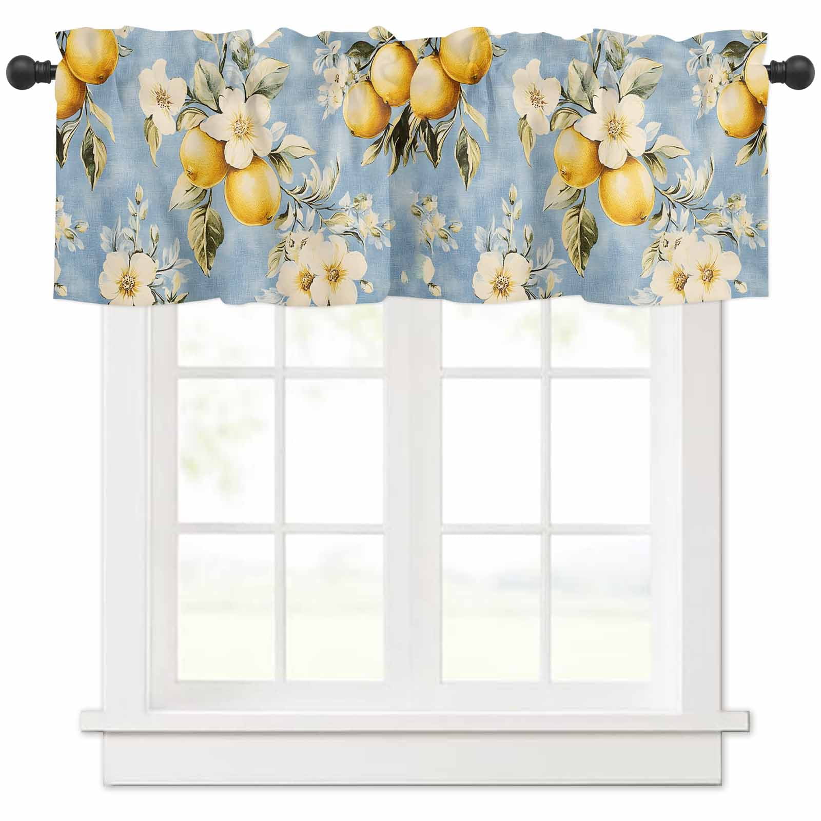 Lemon Fruit Valances for Windows Farmhouse Kitchen Curtains Valances ...