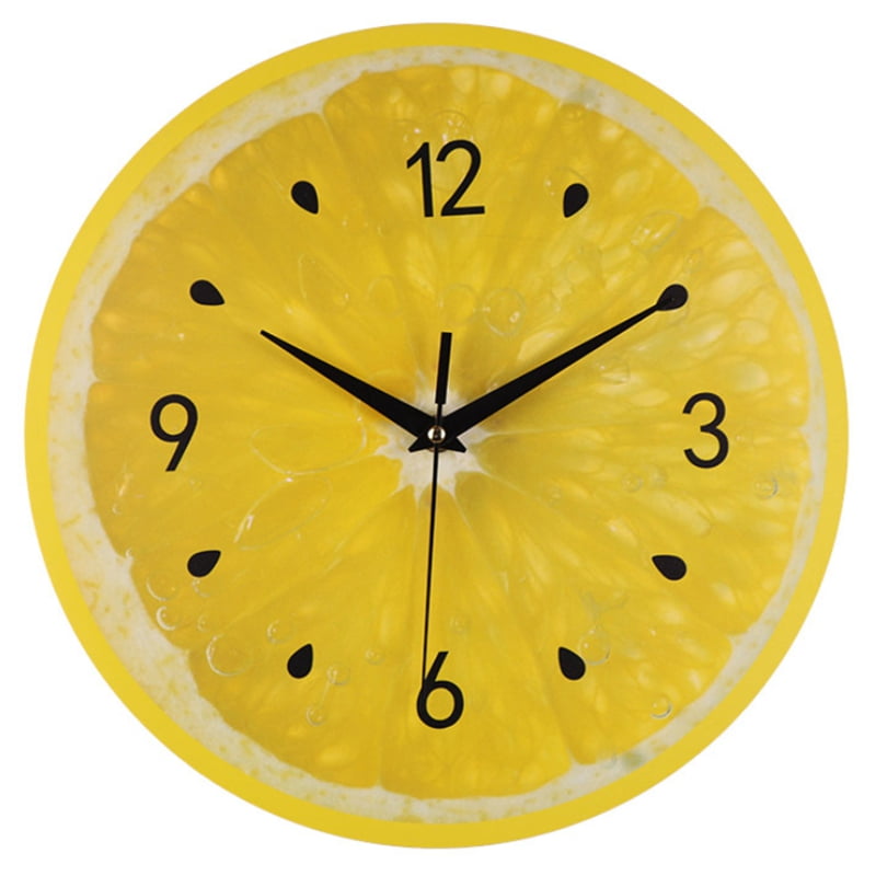 Lemon Fruit Wall Clock Clocks Home Decor Living Room Tropical Art ...