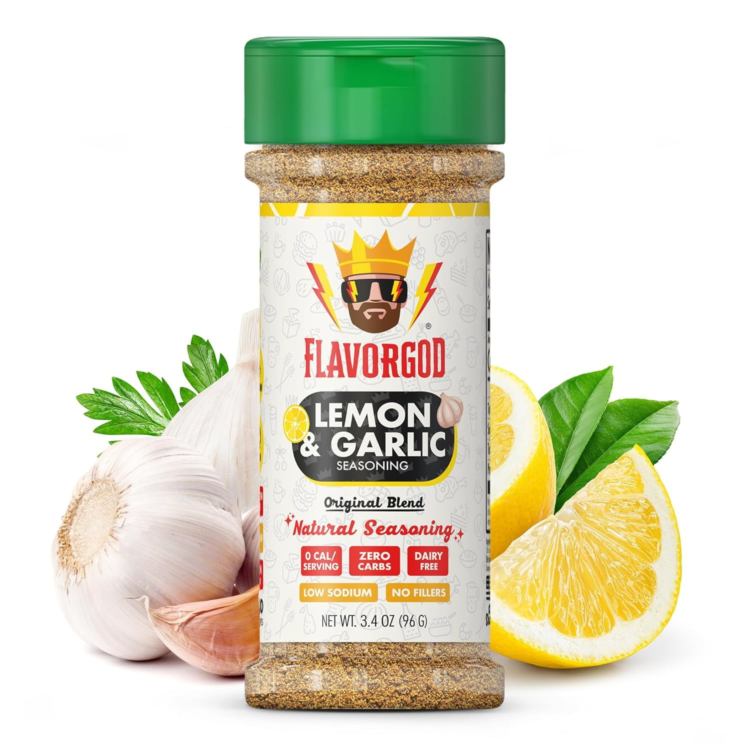 Lemon Garlic Seasoning Mix by Flavor God - Premium All Natural ...