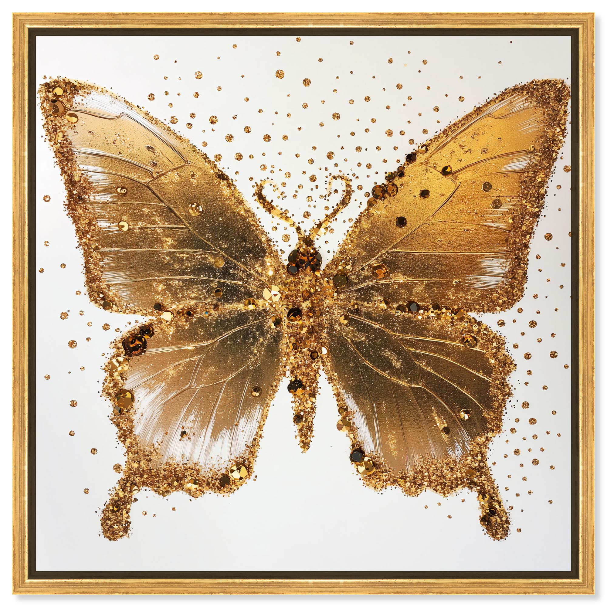 Lemon Glow Wings Canvas Butterfly Art by Art Remedy, Gold Frame, 30 x ...