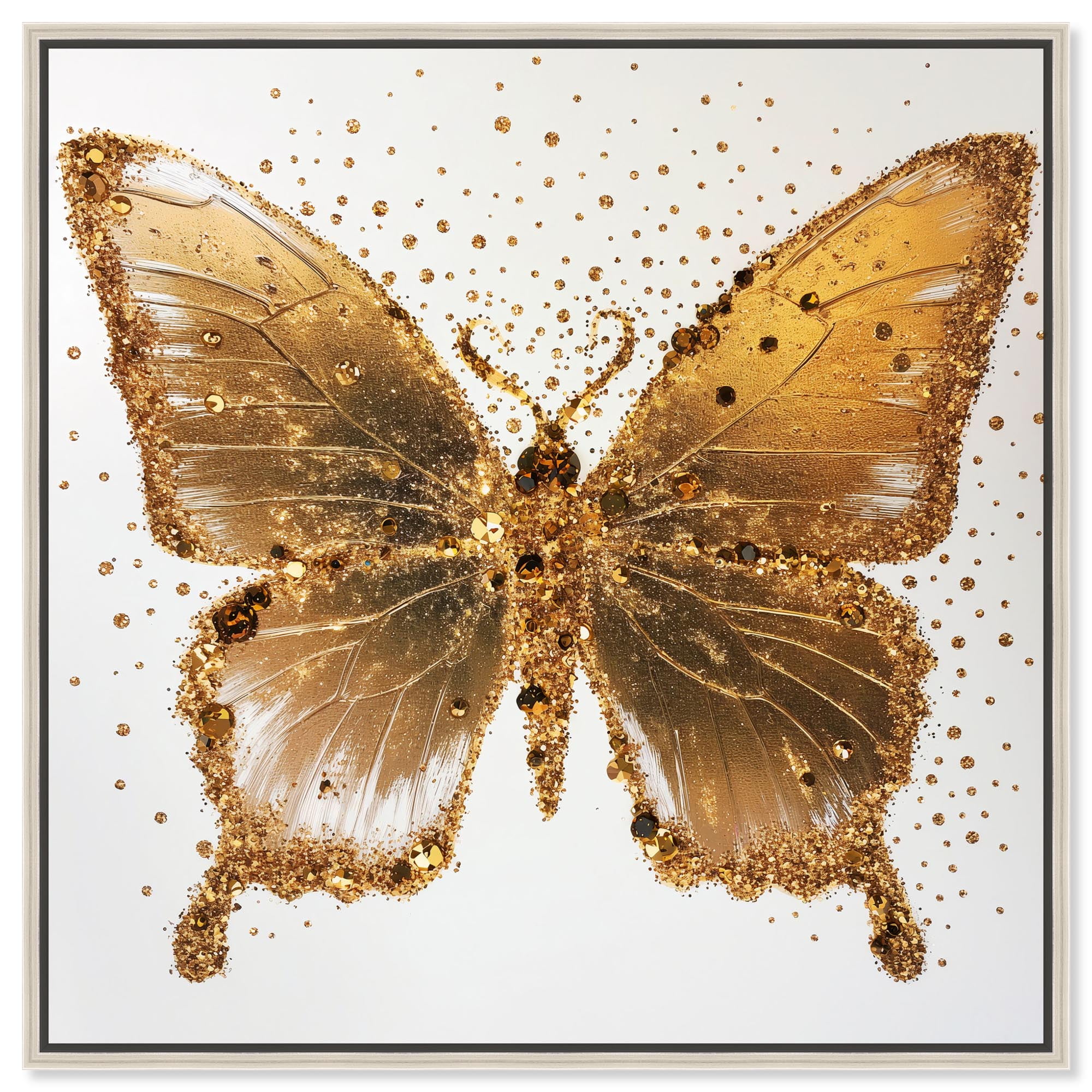 Lemon Glow Wings Canvas Butterfly Art by Art Remedy, Silver Frame, 12 x 12 - Walmart.com