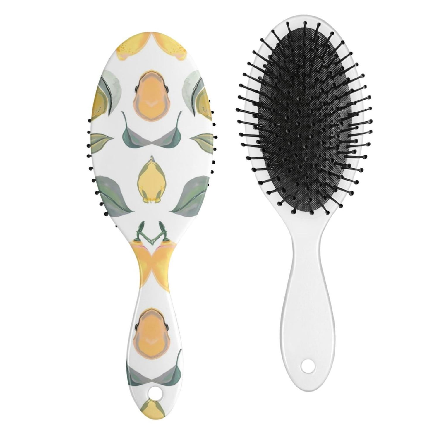 Lemon Hair Brush, Bright Lemon Lover Detangling Hairbrush, Retro Floral ...