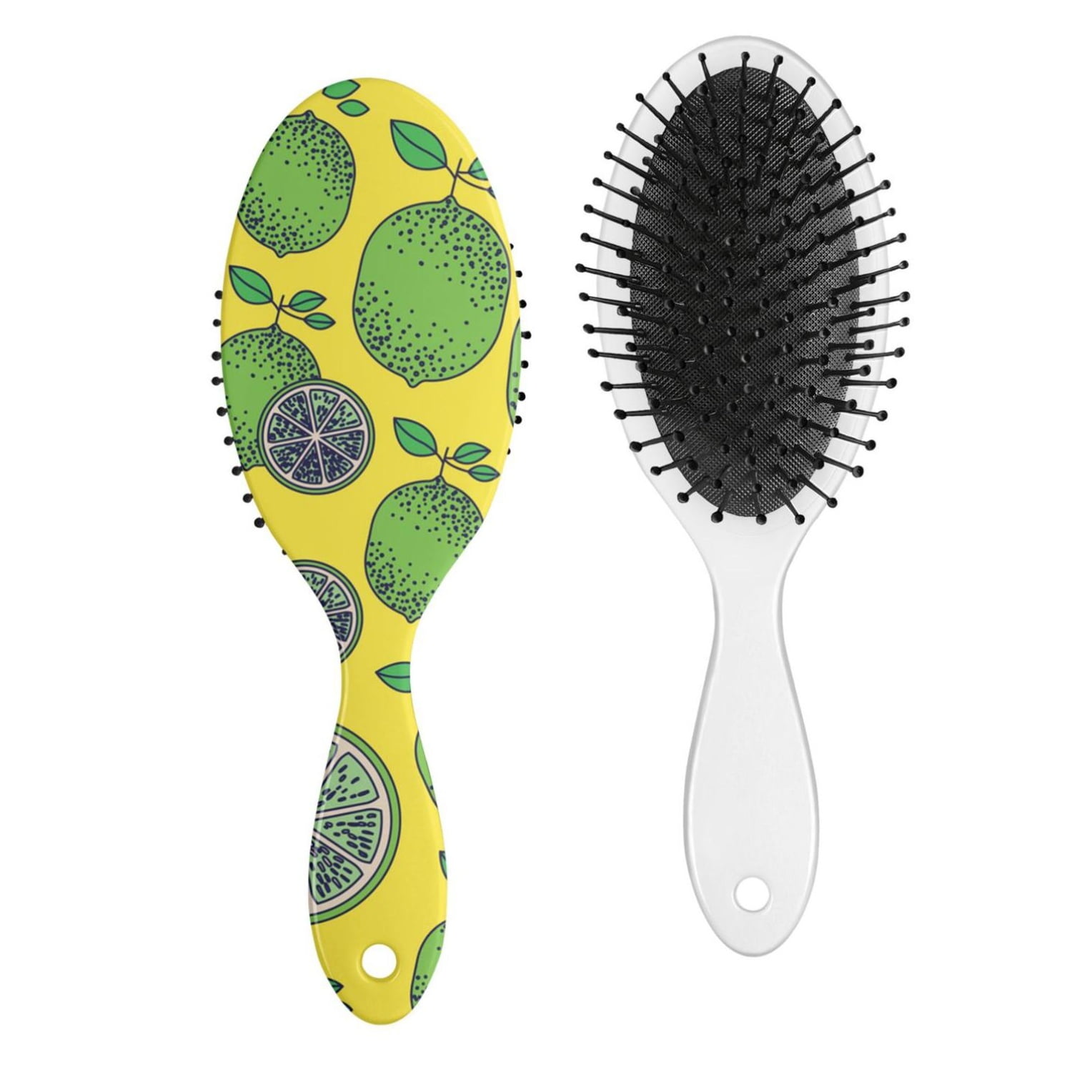 Lemon Hair Brush, Vintage Yellow Lemon Pattern Paddle Brush, Summer ...