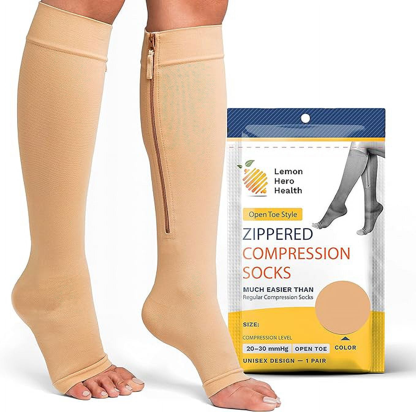 Lemon Hero Medical Zippered Pregnancy Compression Socks for Women ...