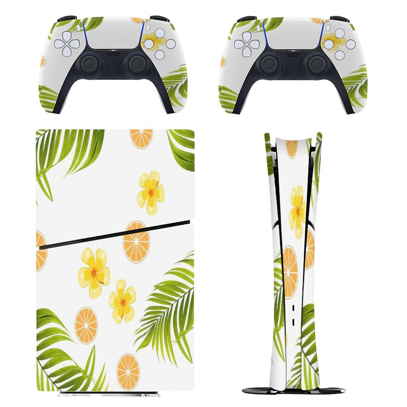 Lemon, Hibiscus, Leaves PS5/PS5 Slim Digital Disc Skin Sticker For ...