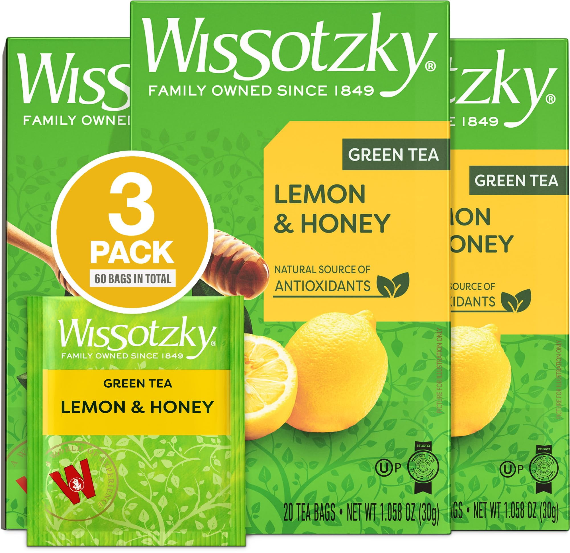 Lemon & Honey Green Tea (3 Pack - 60 Tea Bags) | Antioxidant Rich ...