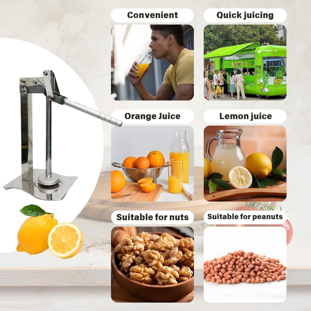 Lemon Juicer Stainless Steel Press Manual Juicer with Handle Lemon Lime ...