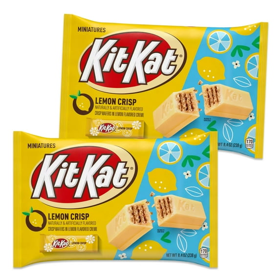 Lemon Kit Kat Bars 2 x 8.4oz Bags. Easter Candy Kit Kat Candy Bars ...