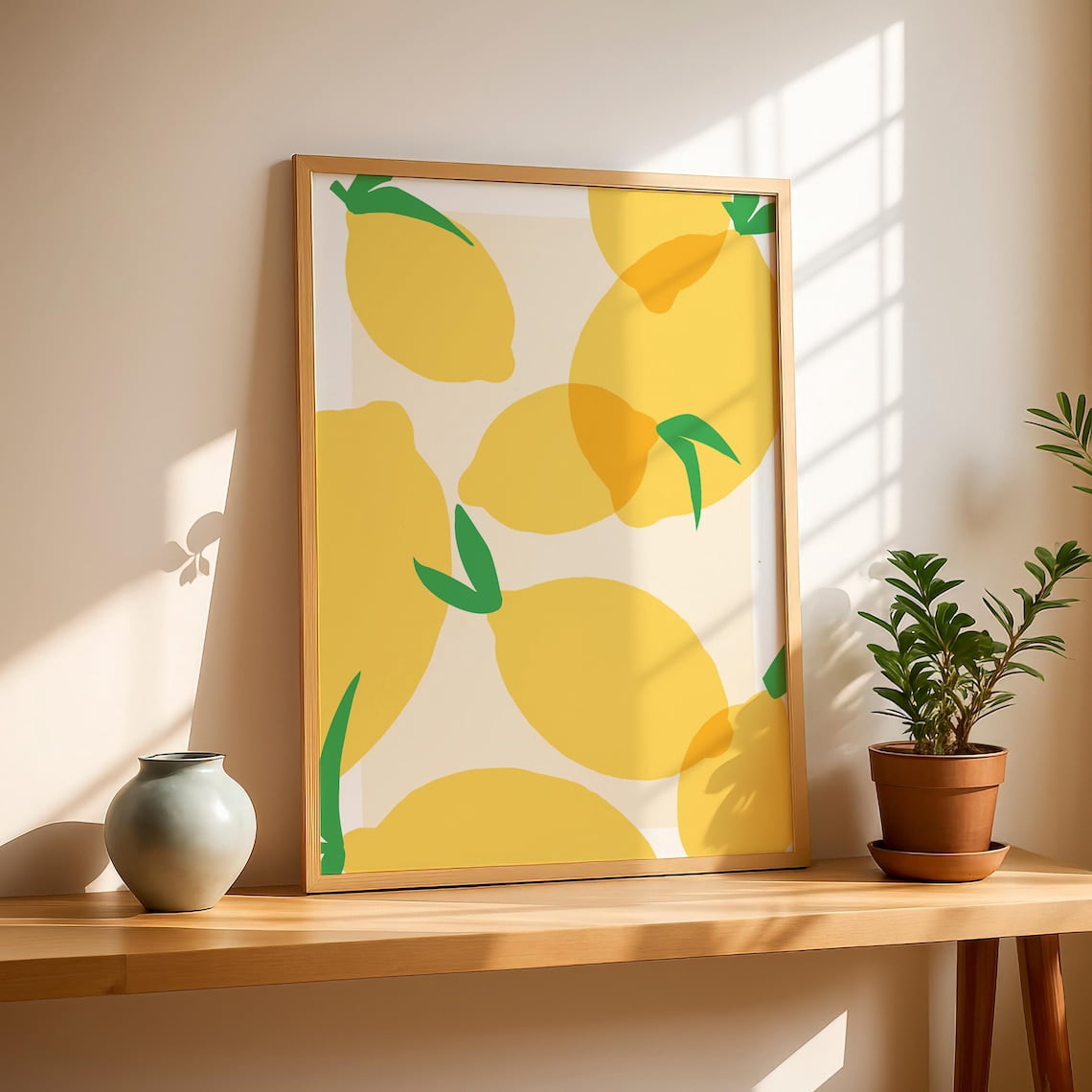 Lemon Kitchen Citrus Hand Drawn Wall Art, Unframed Canvas Size 8x12 ...