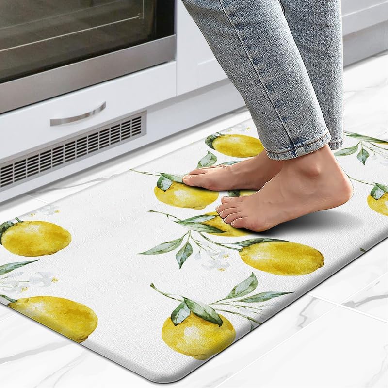 Lemon Kitchen Mat, Lemon Kitchen Rug, Farmhouse Decorative Rug for ...
