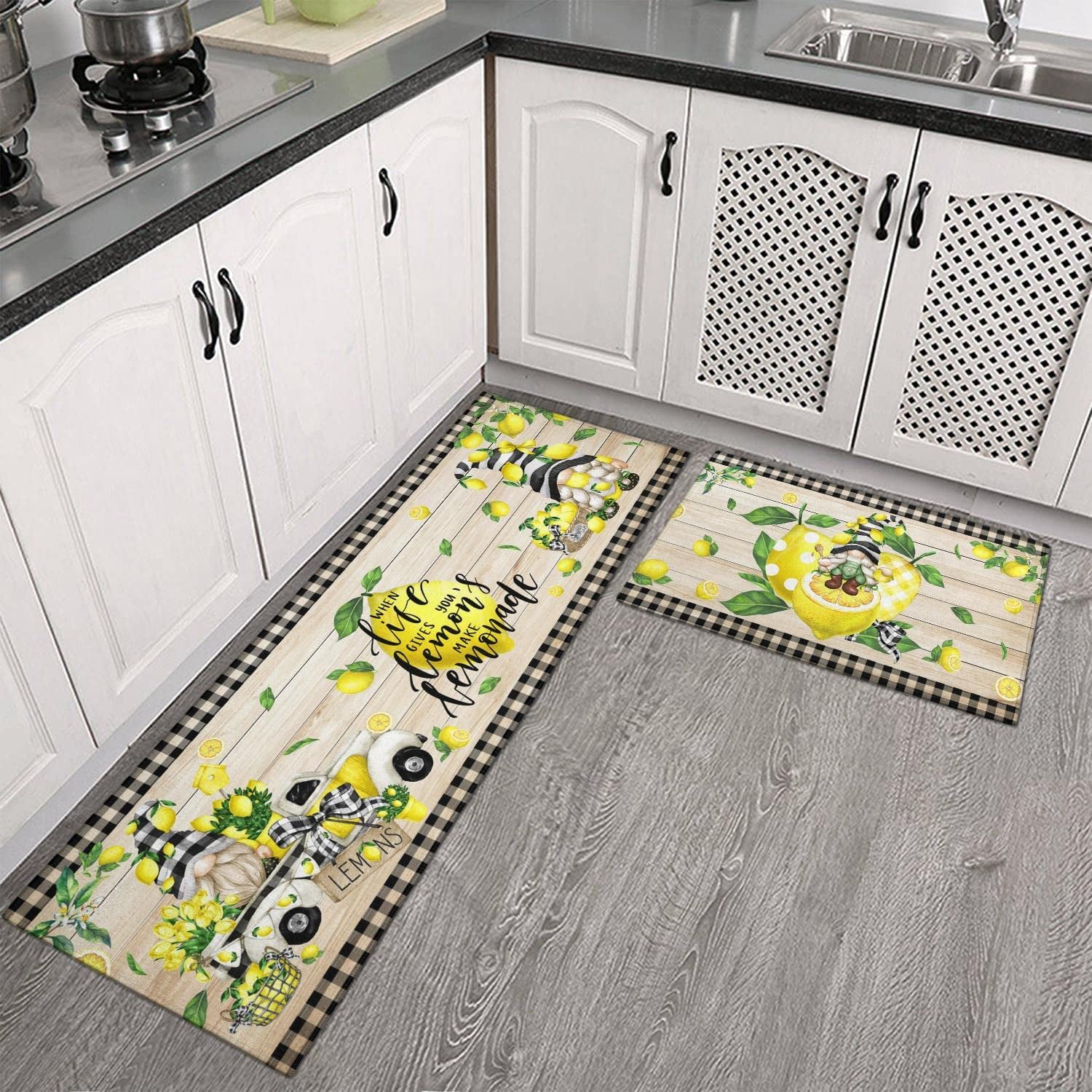 Lemon Kitchen Rug Mat Set of 2 - Walmart.com
