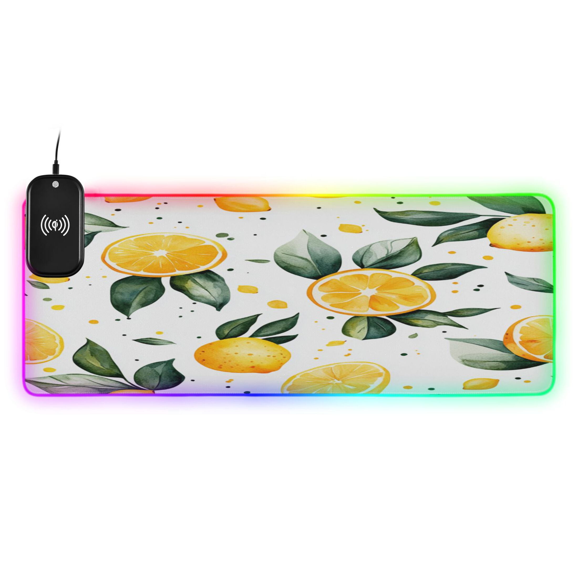 Lemon Large RGB Gaming Mouse Pad with Fast Wireless Charging, 35.4''x15 ...