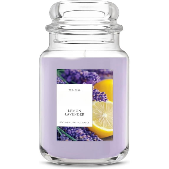Lemon Lavender Scented Candle, 22oz Large Jar with up to 150 Hour Burn ...