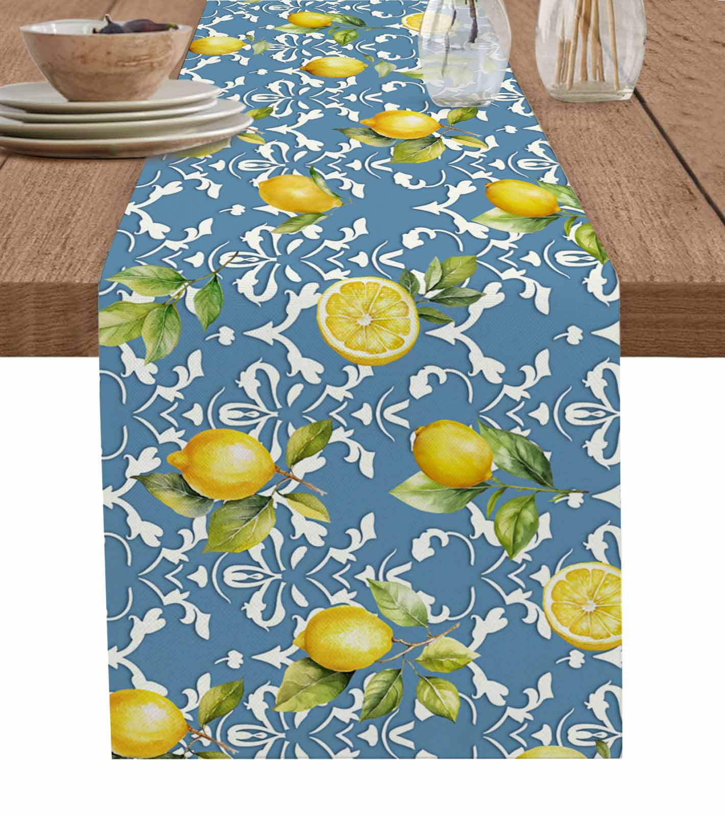 Lemon Leaf Patterns Grain Table Runner ration Home r Dinner Table ...