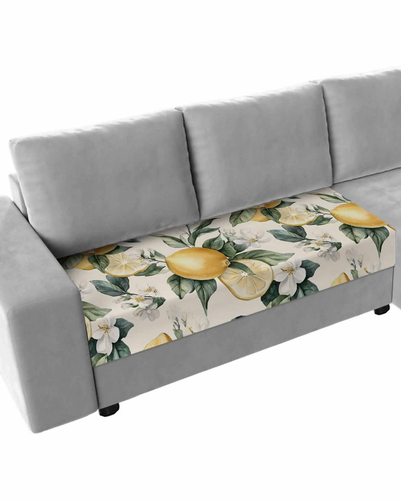 Lemon Leaf Sofa Couch Cushion Covers Washable, Removable Stretchable Sectional Couch Covers ...