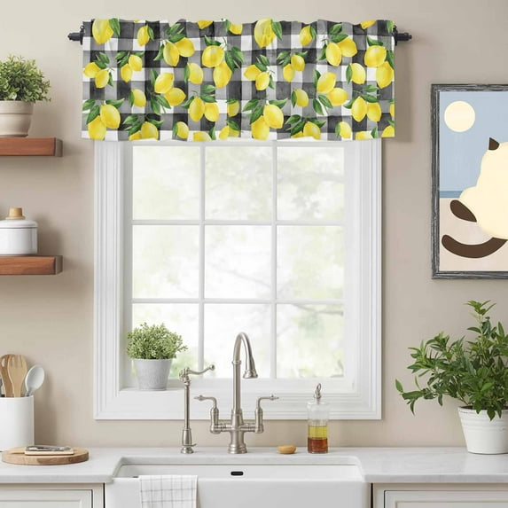 Lemon Leaf Valances for Windows,Rod Pocket Valance for Kitchen Bedroom ...