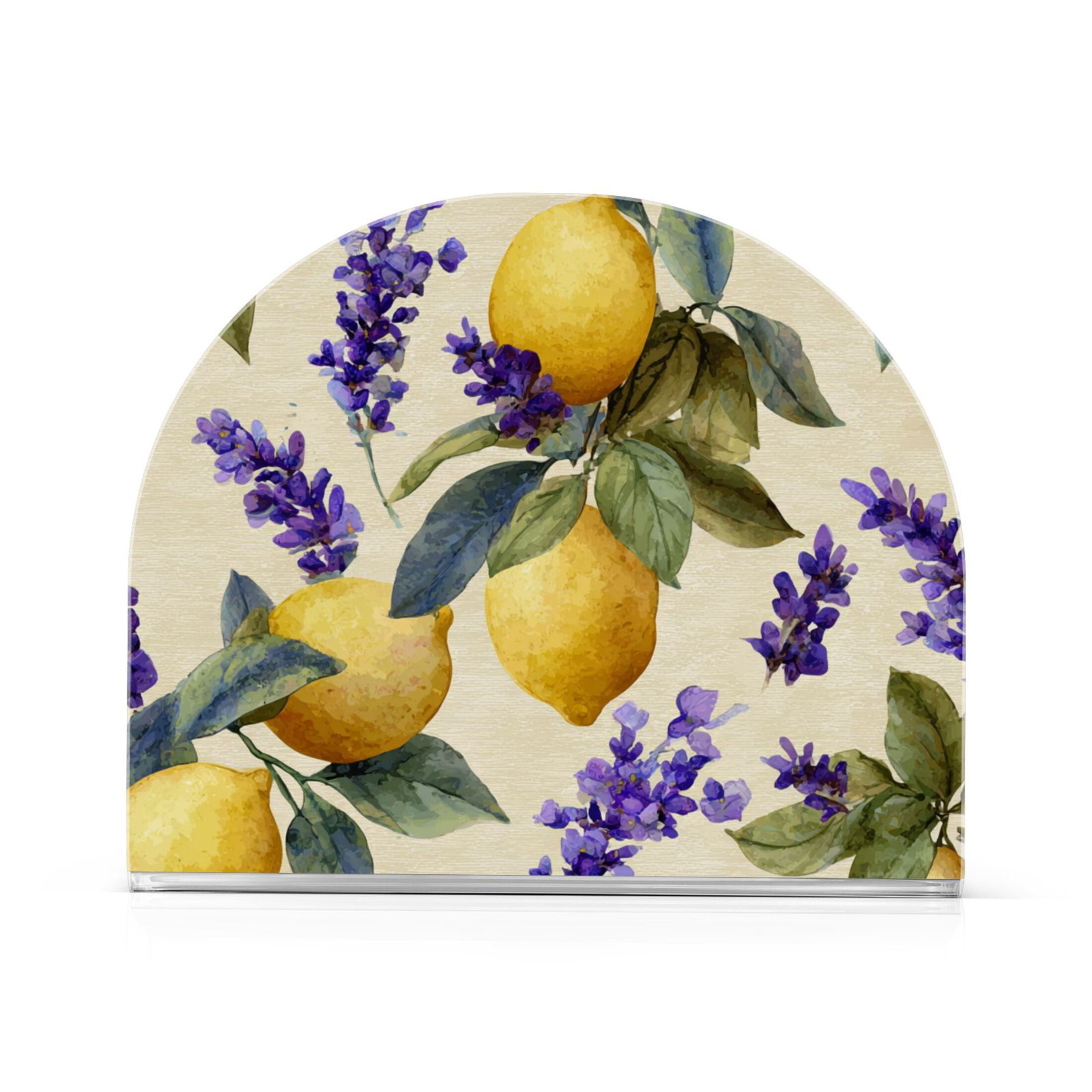 Lemon Leaves Lavender Flowers Acrylic Napkin Holders U-Shape Design ...