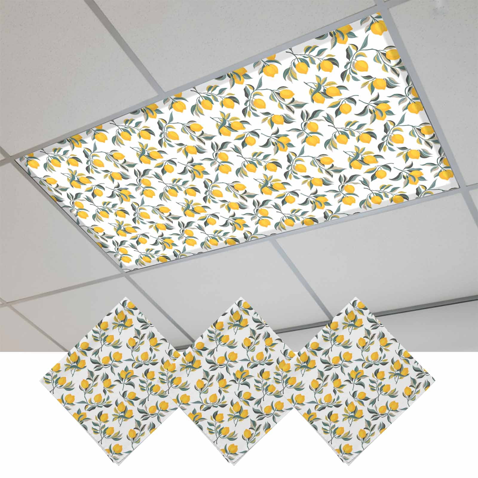 Lemon Leaves Magnetic Fluorescent Light Covers for Ceiling Lights 2 x 4 ...