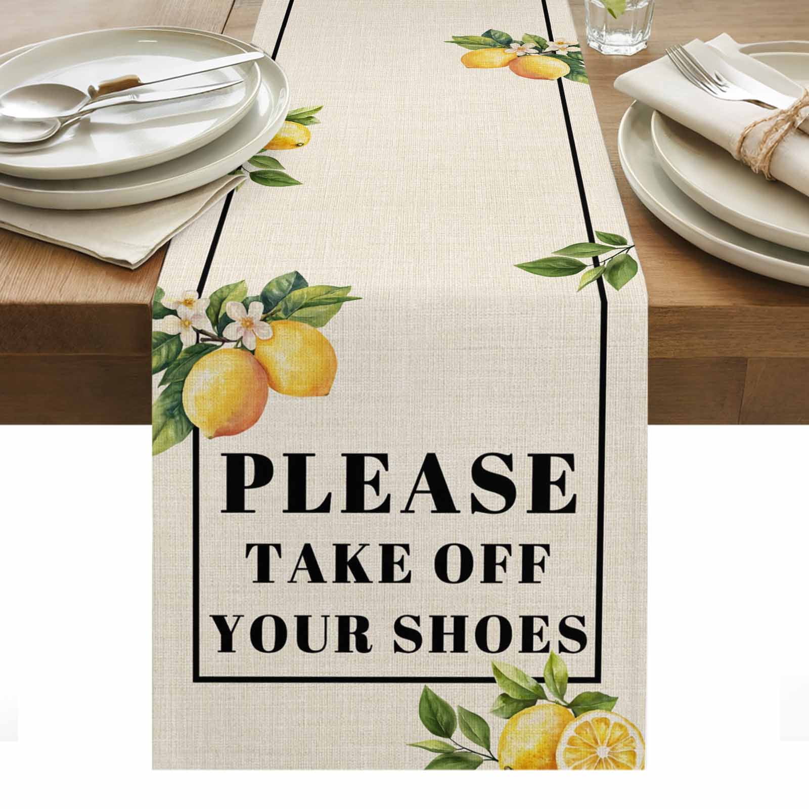 Lemon Letter Table Runner - 36 Inch Long, Kitchen Dining Table Runner ...