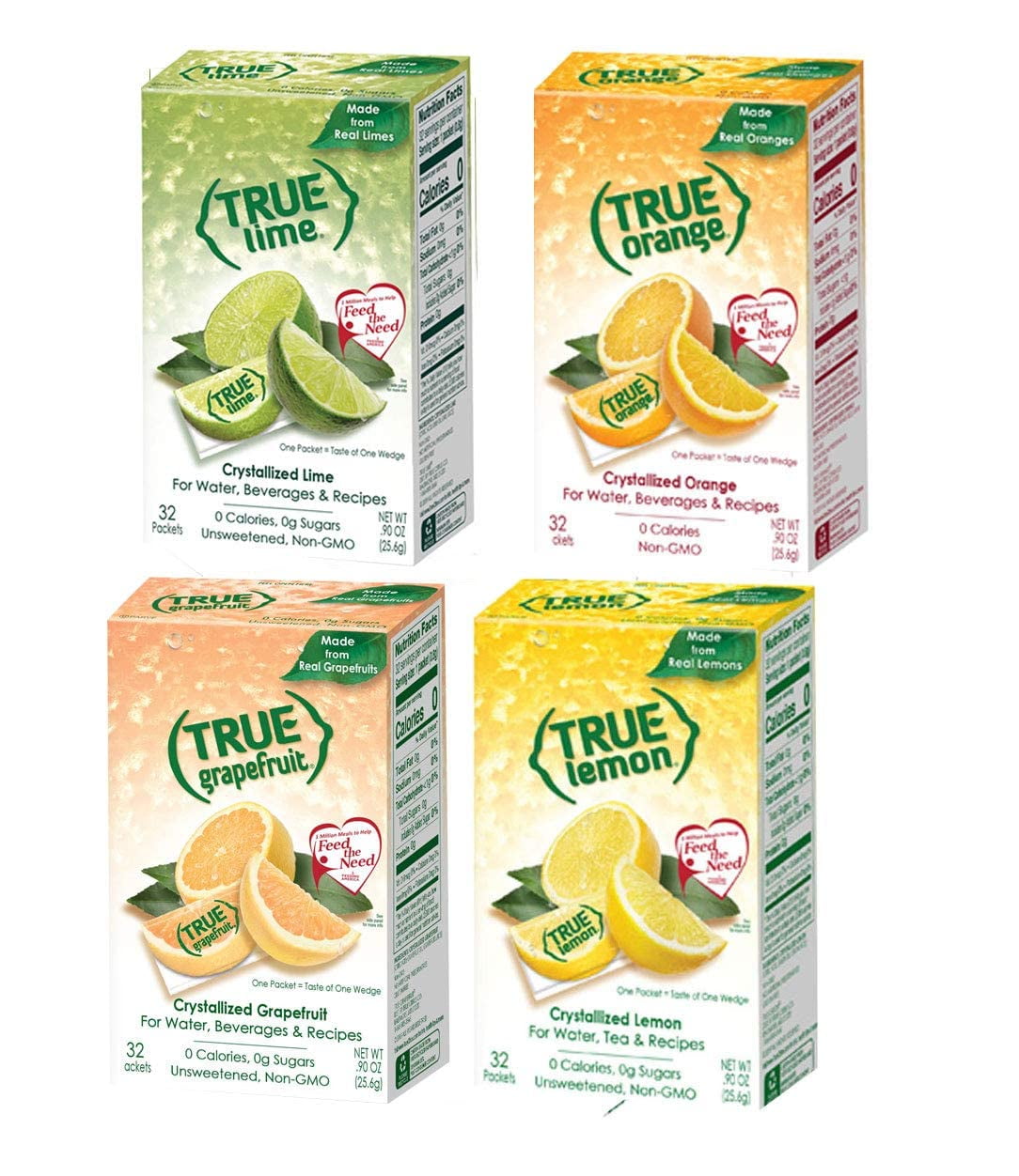 Lemon, Lime, Orange & Grapefruit 32Ct Boxes Sampler Pack (4 Packs ...