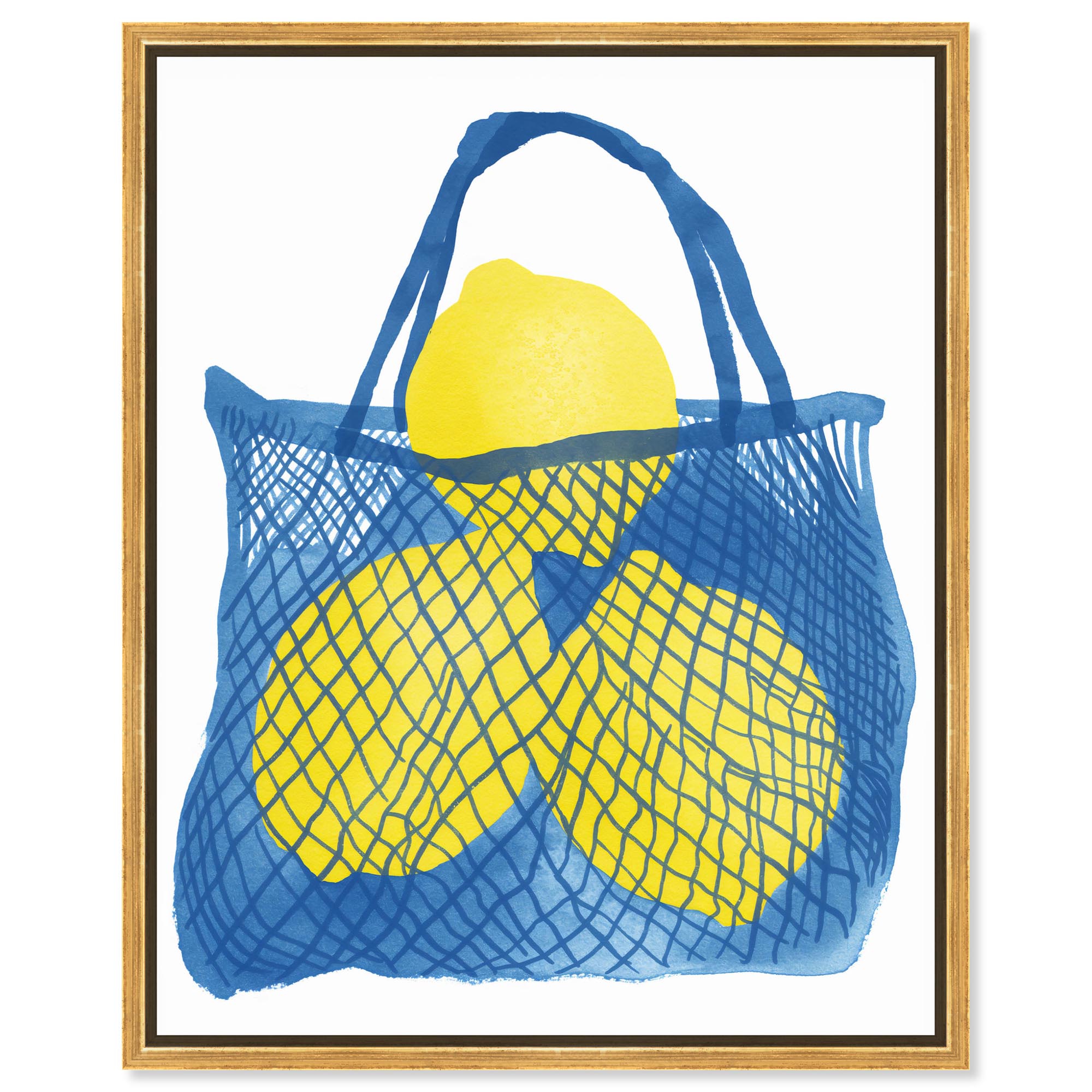 Lemon Loom Canvas Beach Coastal Art by Art Remedy, Gold Frame, 20" x 24 ...