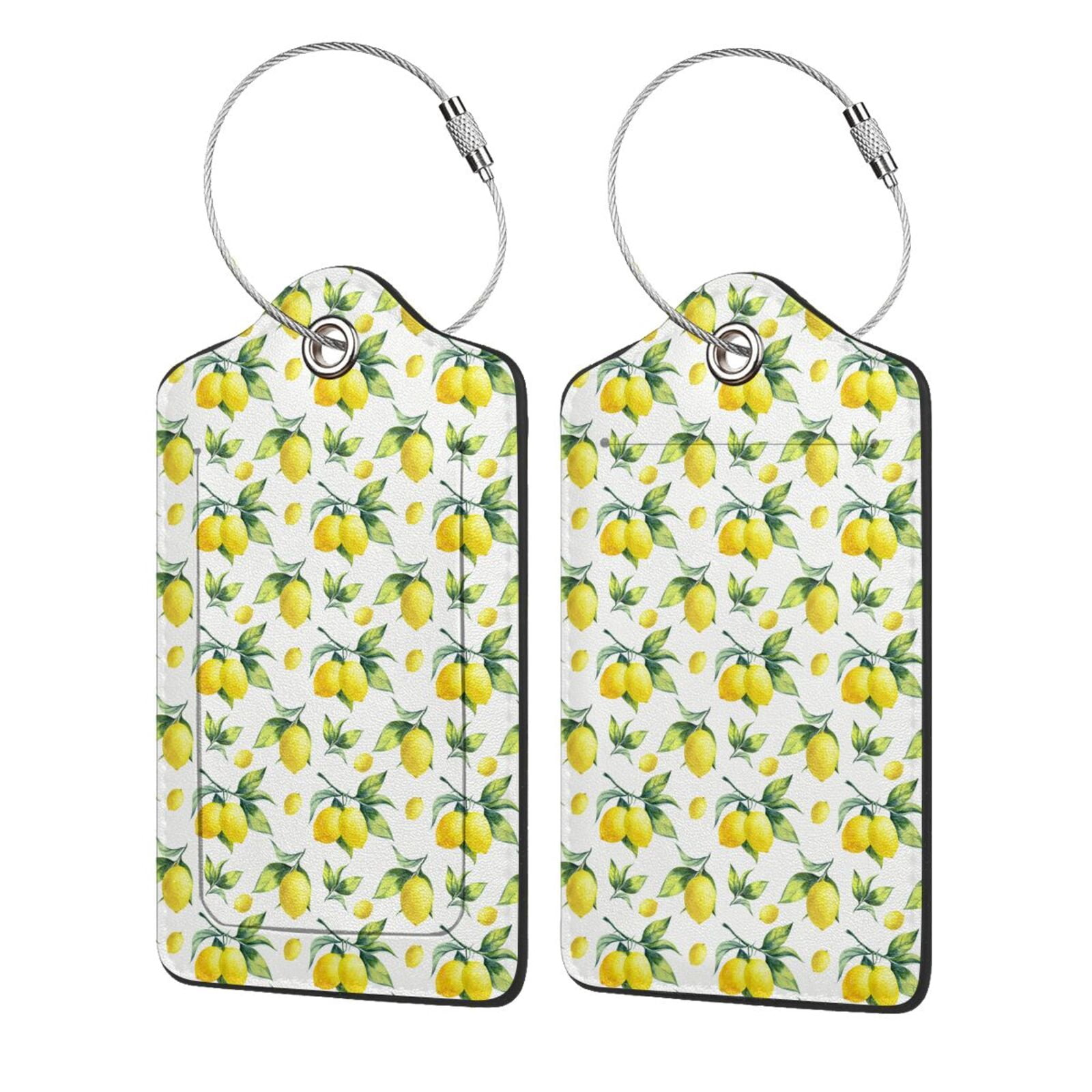 Lemon Luggage Tags for Suitcase PU Privacy Cover ID Label Address Card ...